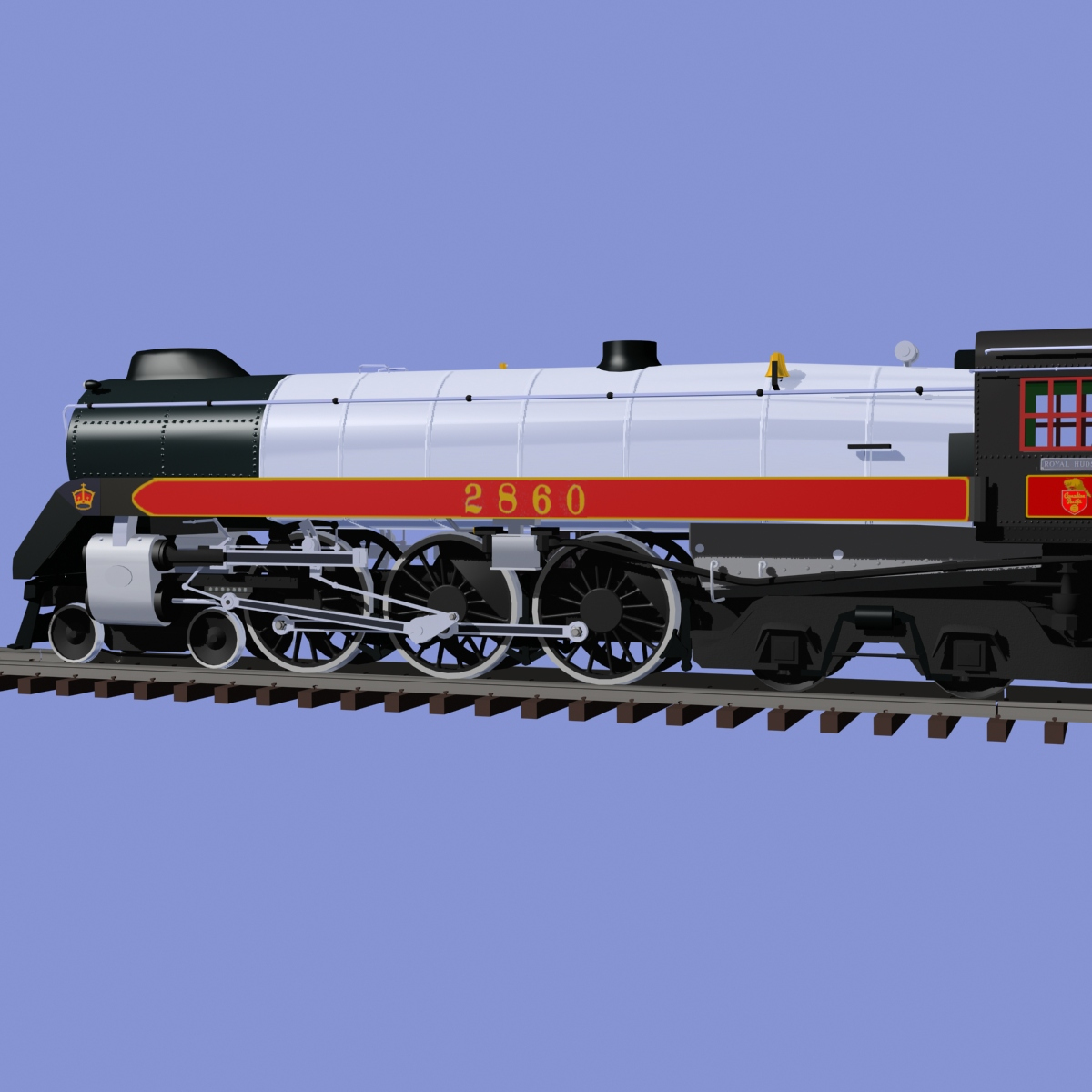 3d hudson locomotive train model