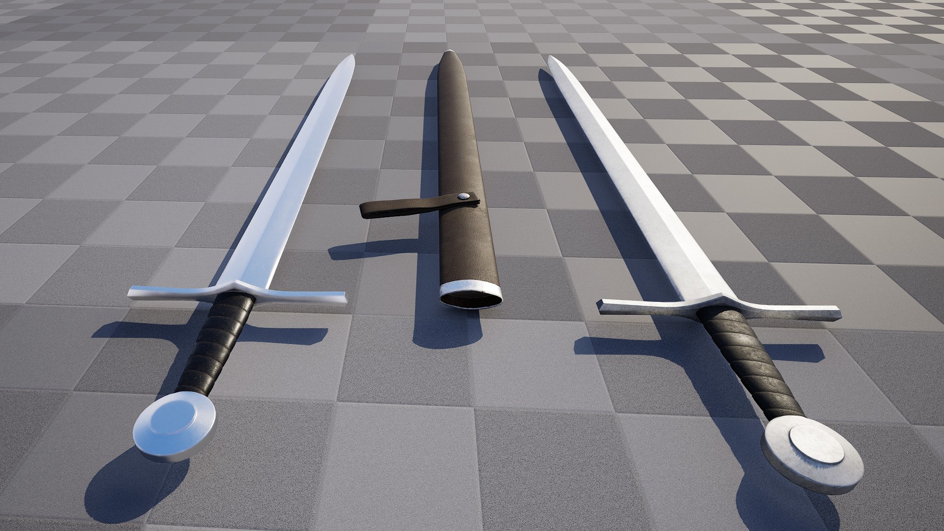 3D Medieval Sword 05 Low Poly Plus Old Texture And Sheath Model ...
