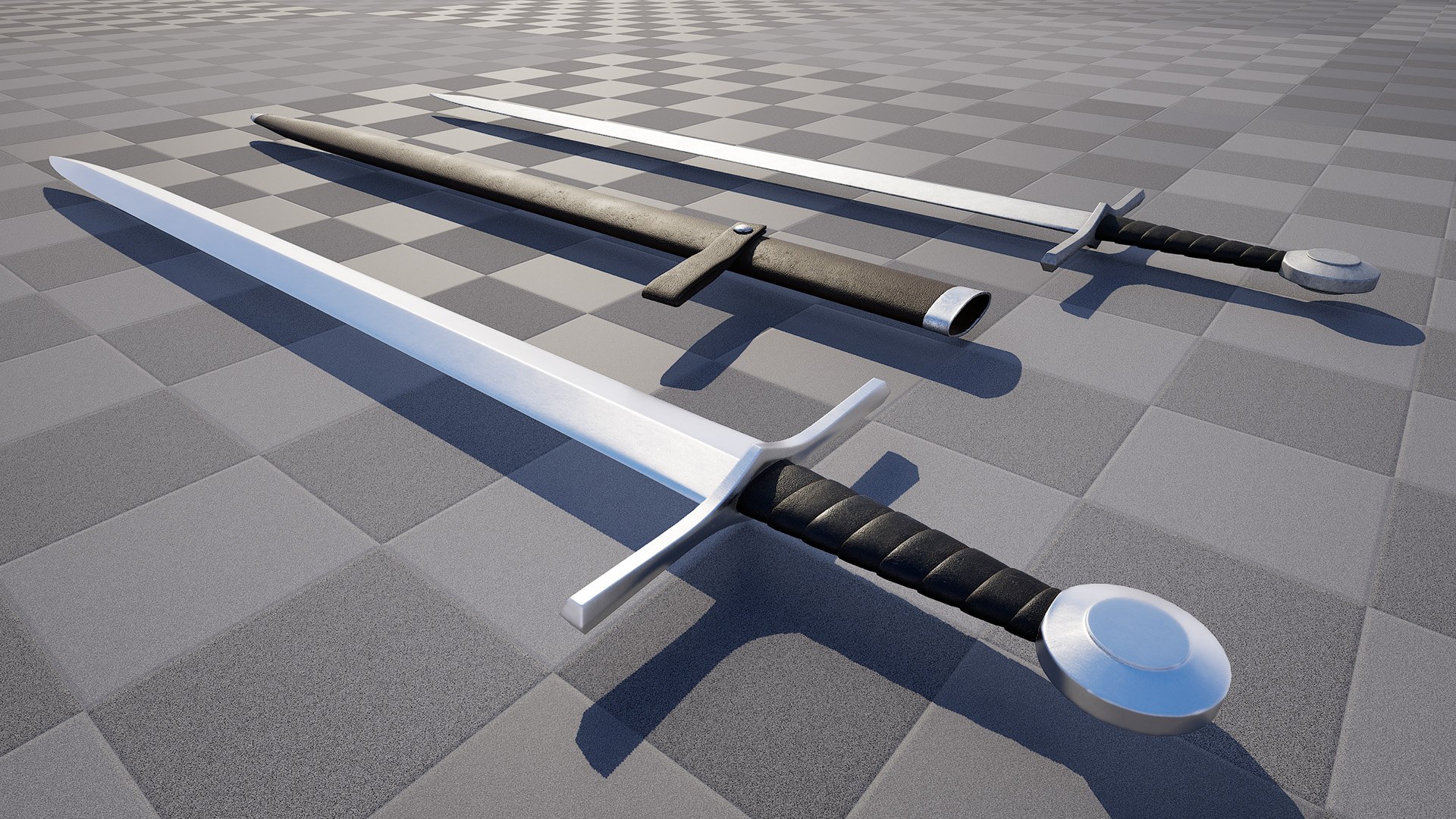 3D Medieval Sword 05 Low Poly Plus Old Texture And Sheath Model ...