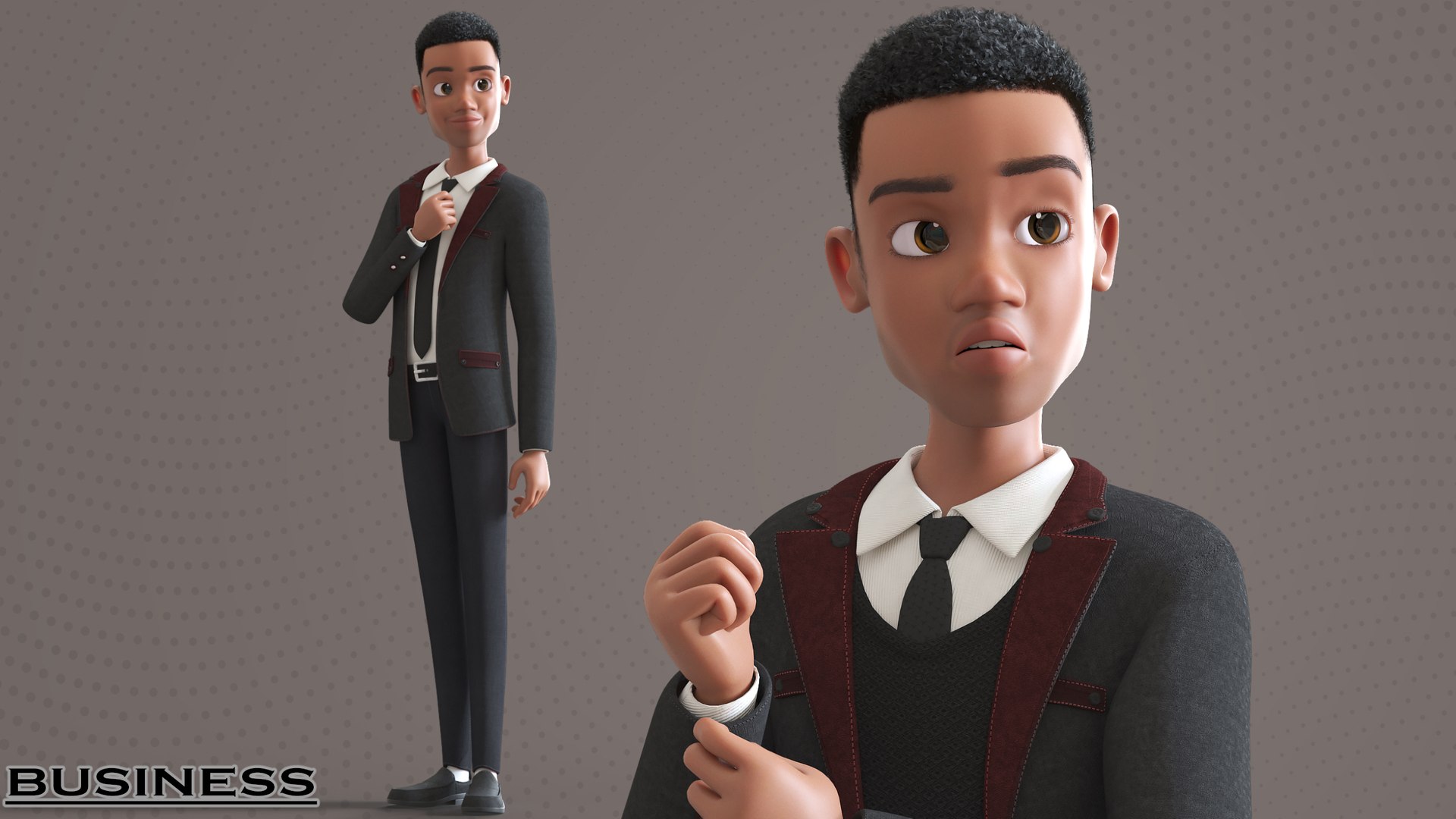 Cartoon Afro Father Maya - Rigged - Teacher - Waiter Model - TurboSquid ...