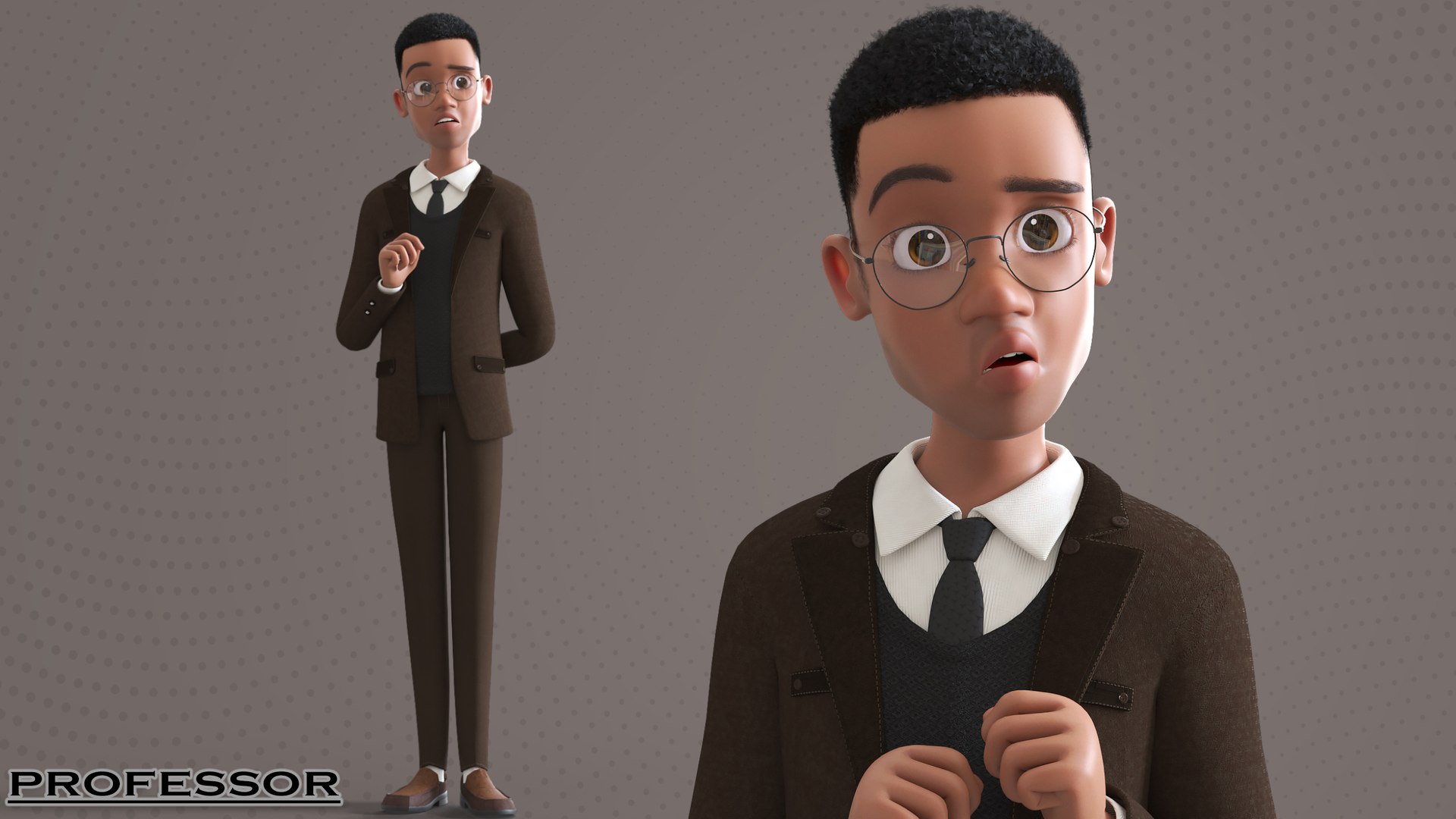 Cartoon Afro Father Maya - Rigged - Teacher - Waiter Model - TurboSquid ...