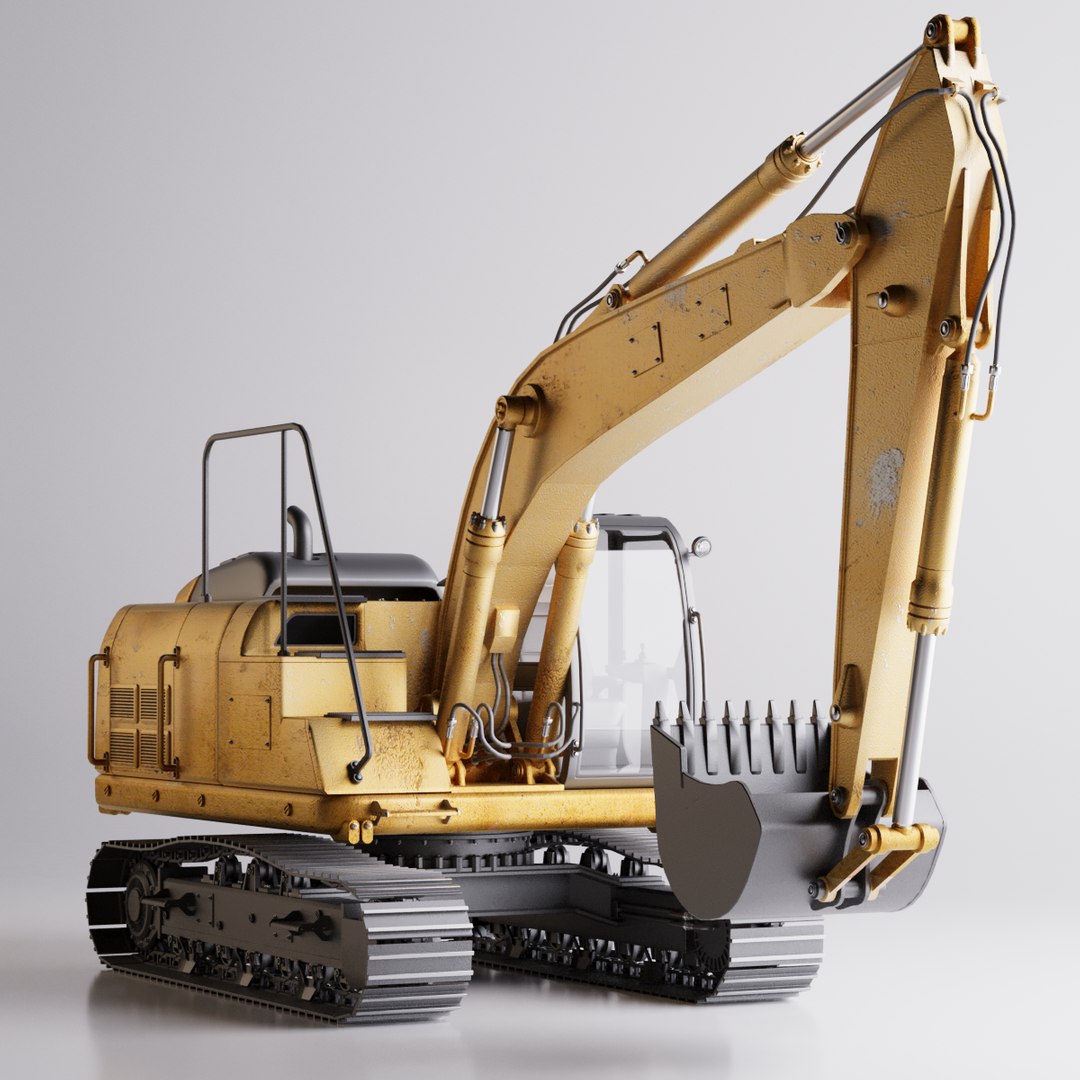 3D Model Photorealistic Track Excavator 3D Model - High Quality Design ...