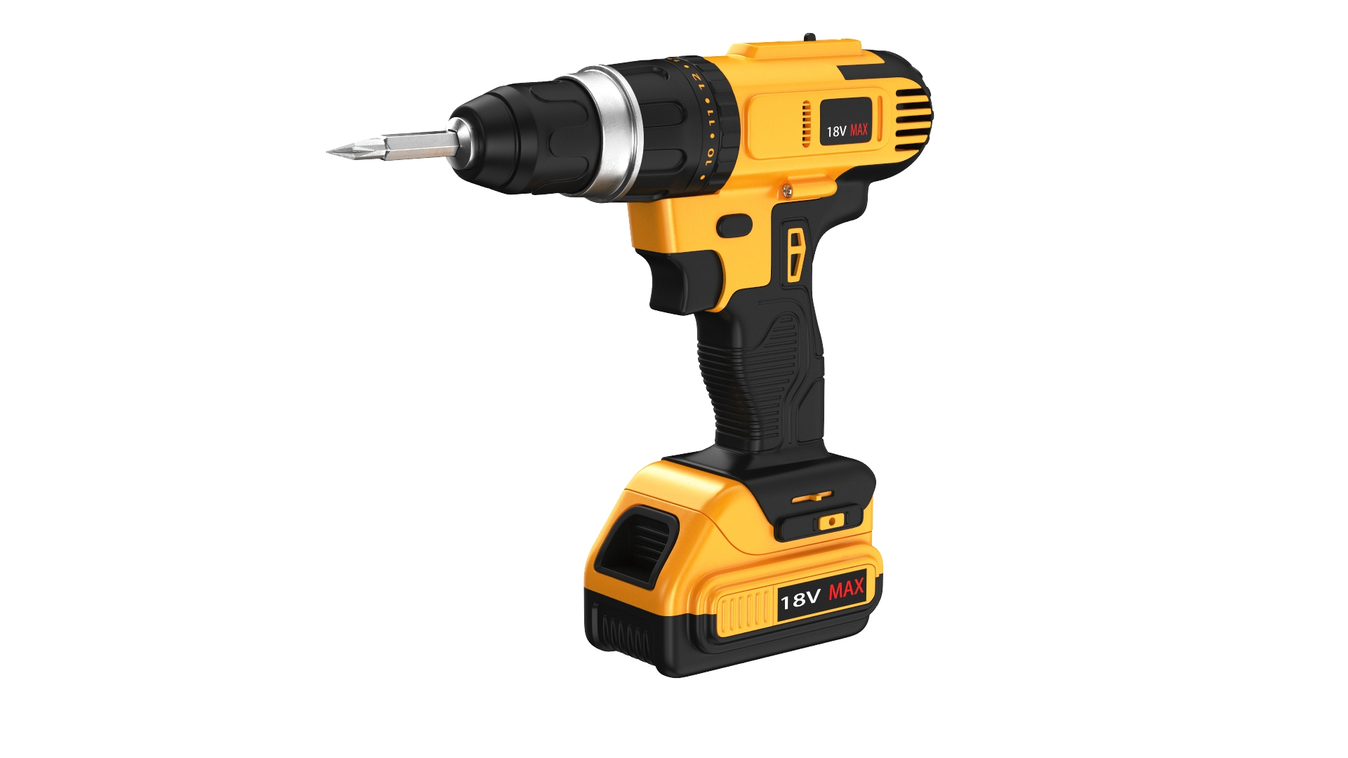Detailed Yellow Electric Screwdriver 3D - TurboSquid 2073801