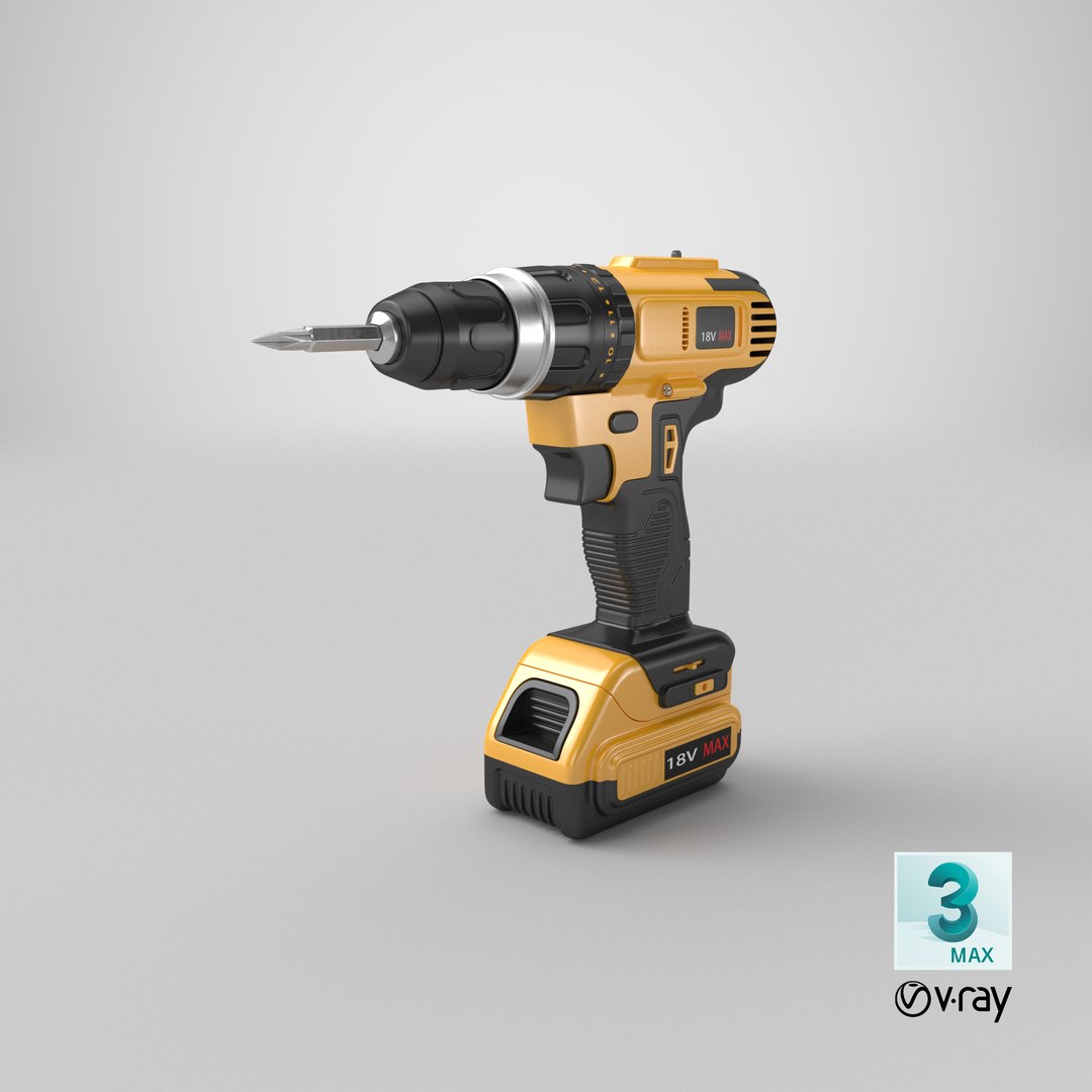 Detailed Yellow Electric Screwdriver 3D - TurboSquid 2073801