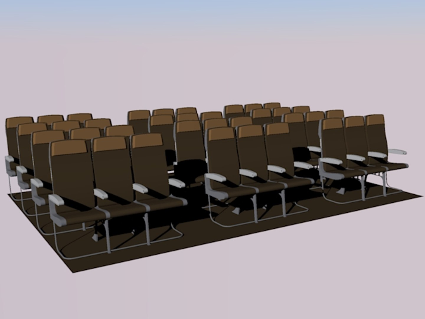 3d Model Economy Seats