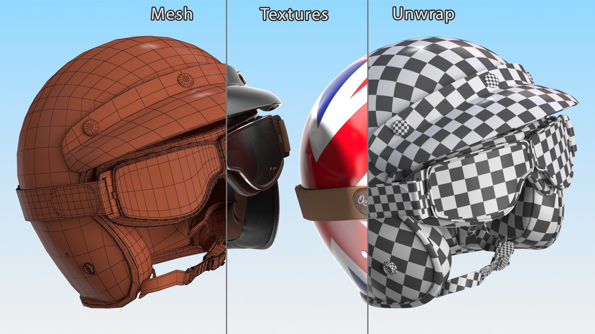 TORC T50 Vintage Helmet with Goggles model - TurboSquid 1951653