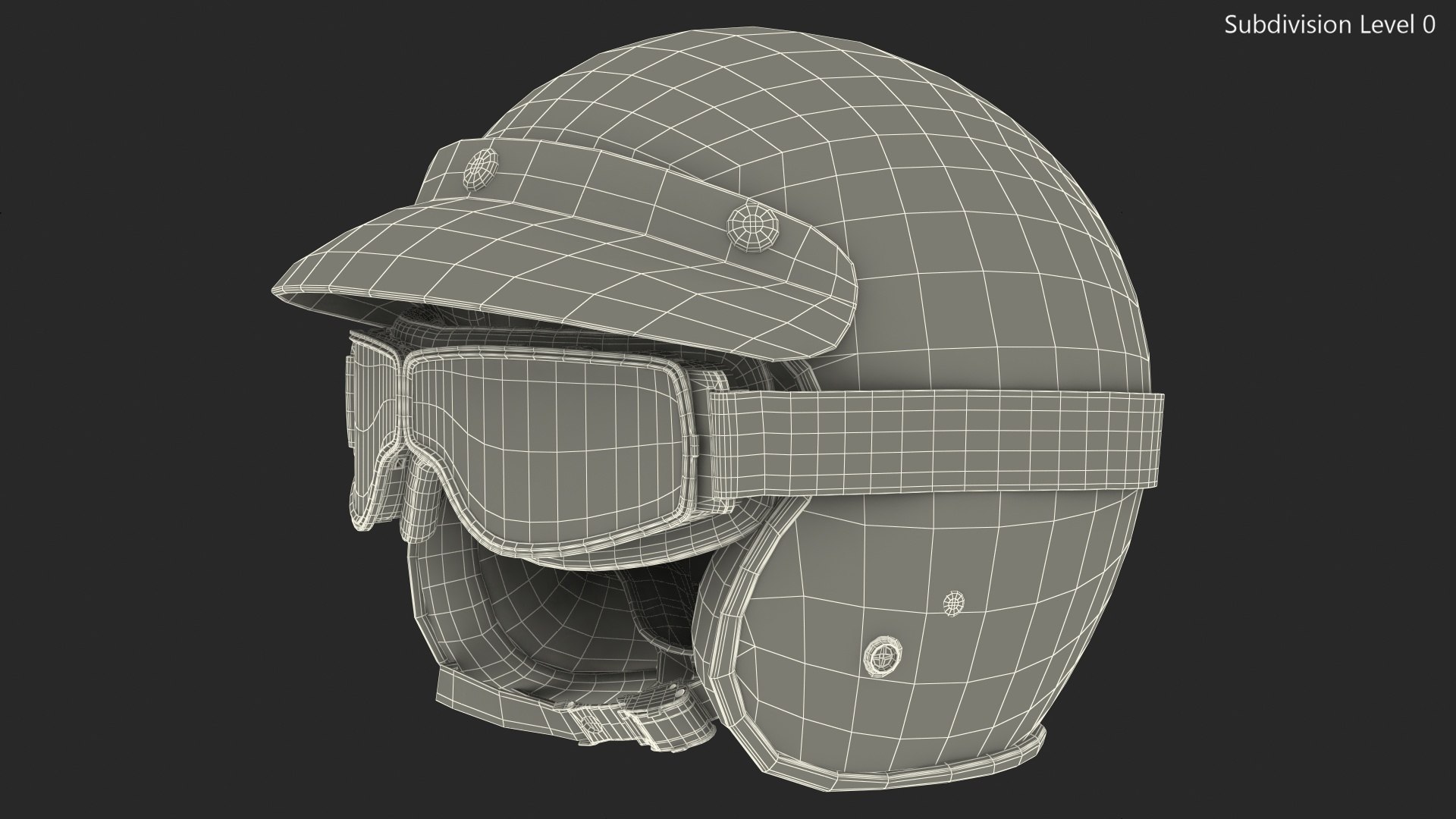 TORC T50 Vintage Helmet with Goggles model - TurboSquid 1951653