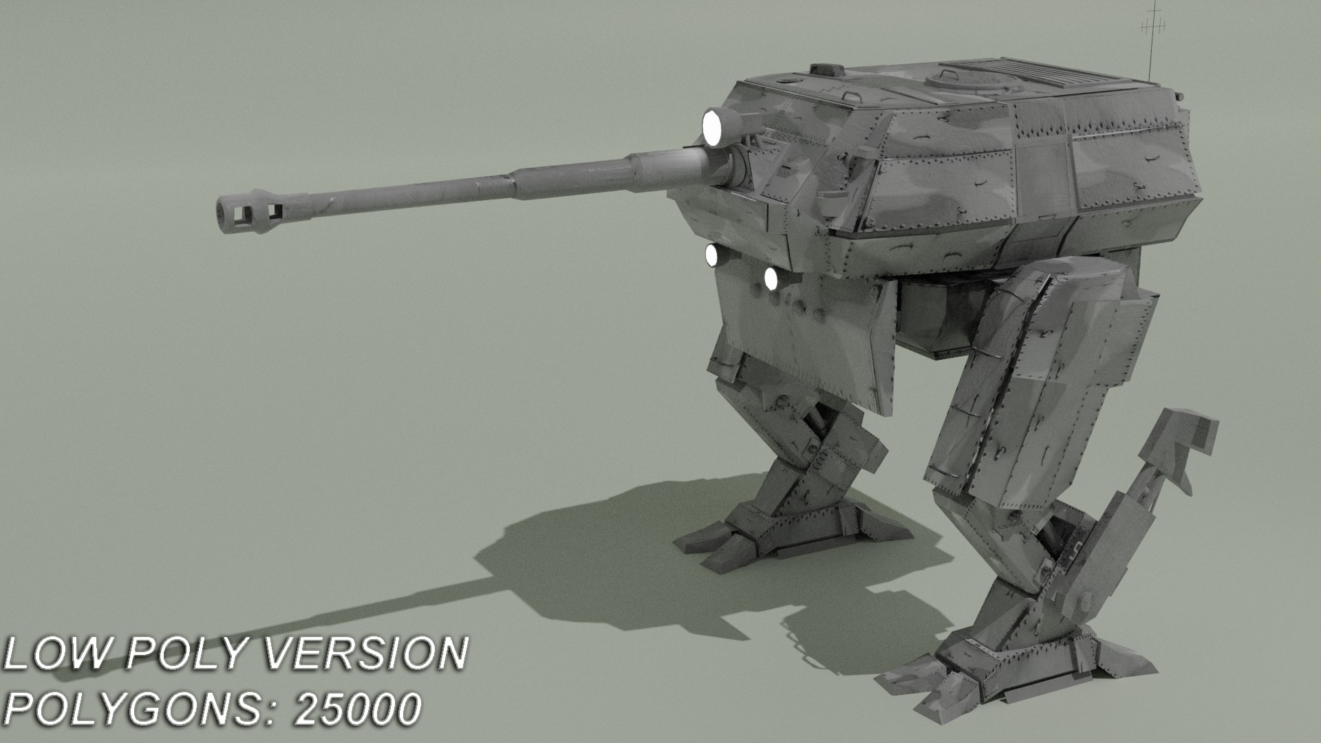 3D Destroyer Mech Walker With RIG And LOWPOLY Winter Camo Model ...
