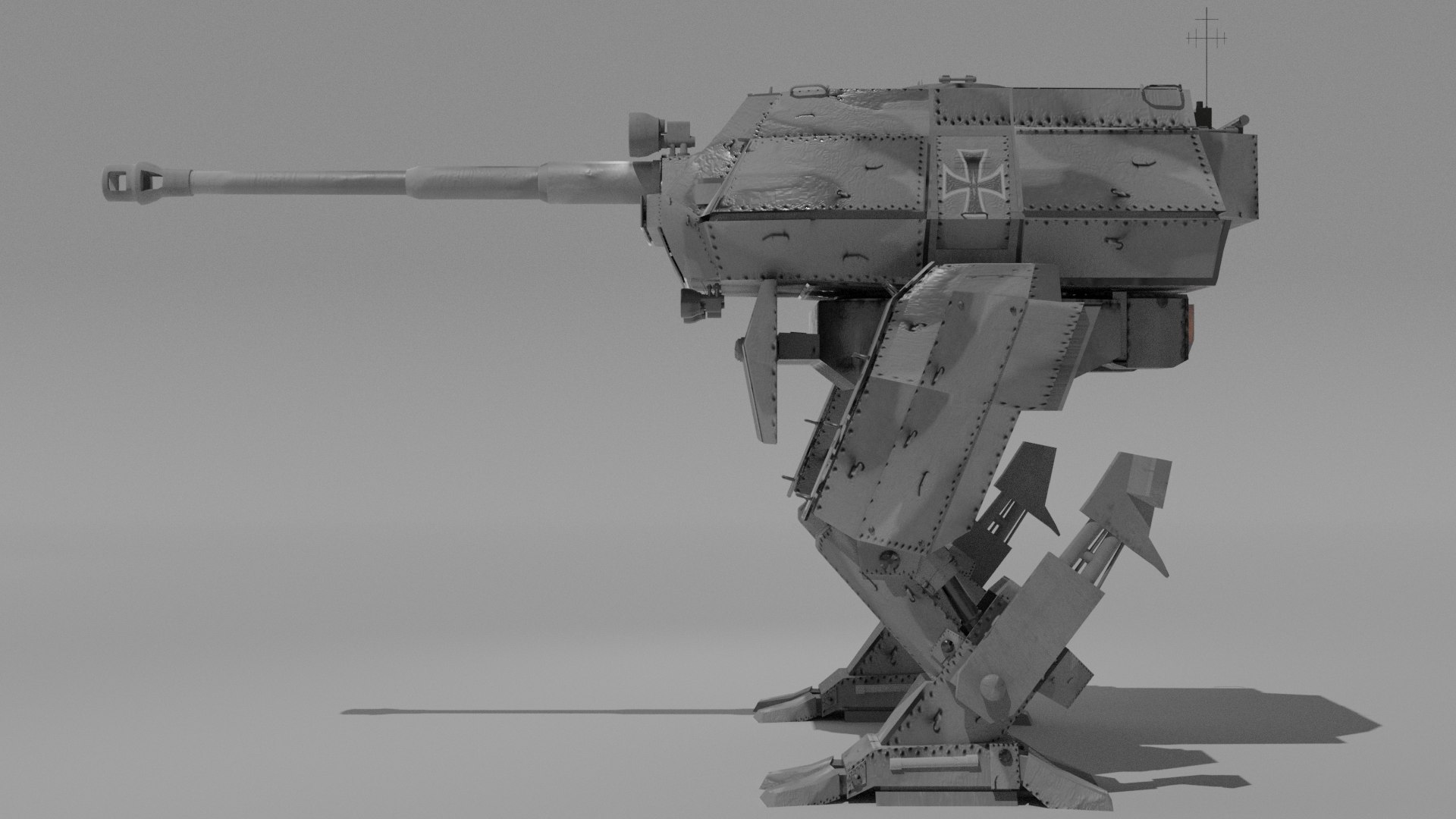 3D Destroyer Mech Walker With RIG And LOWPOLY Winter Camo Model ...