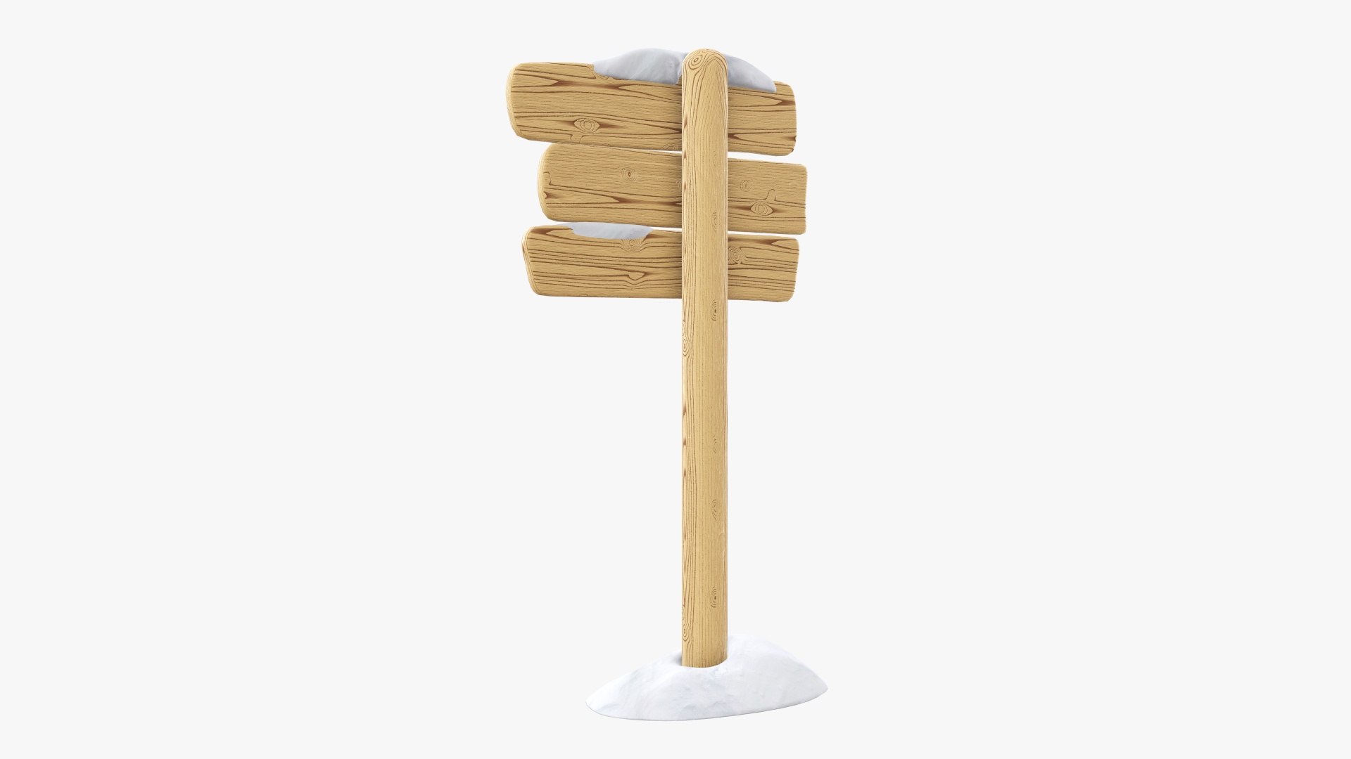 3D snowy sign wooden - TurboSquid 1644707