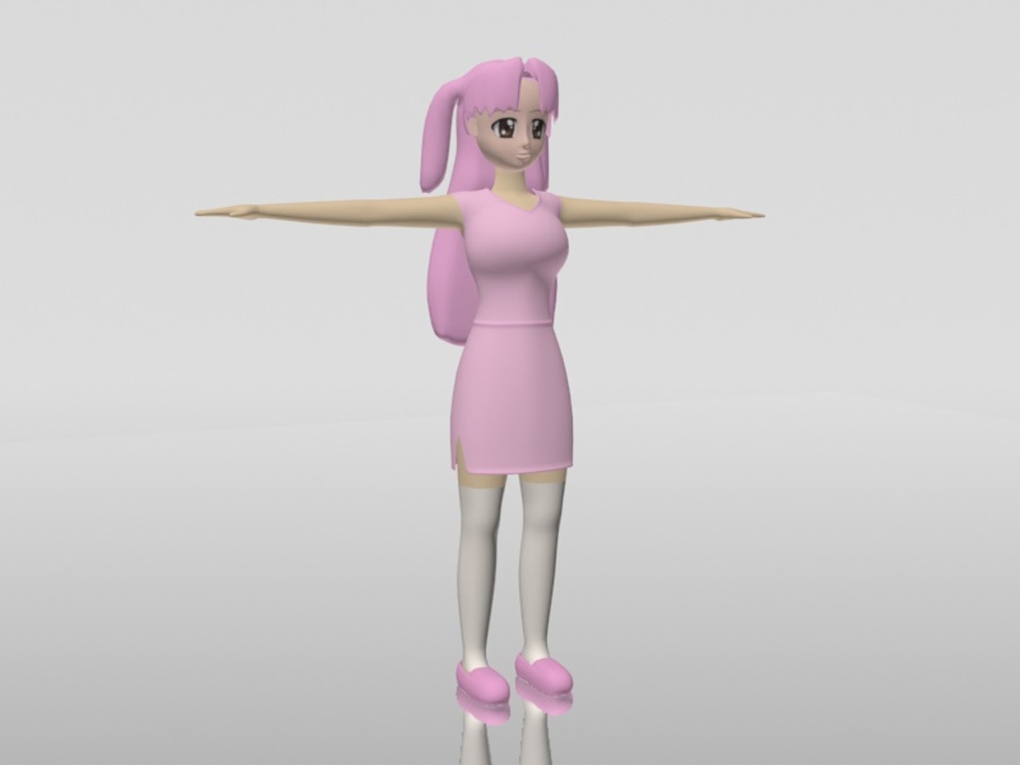 3d Cartoon Girl Anim Model