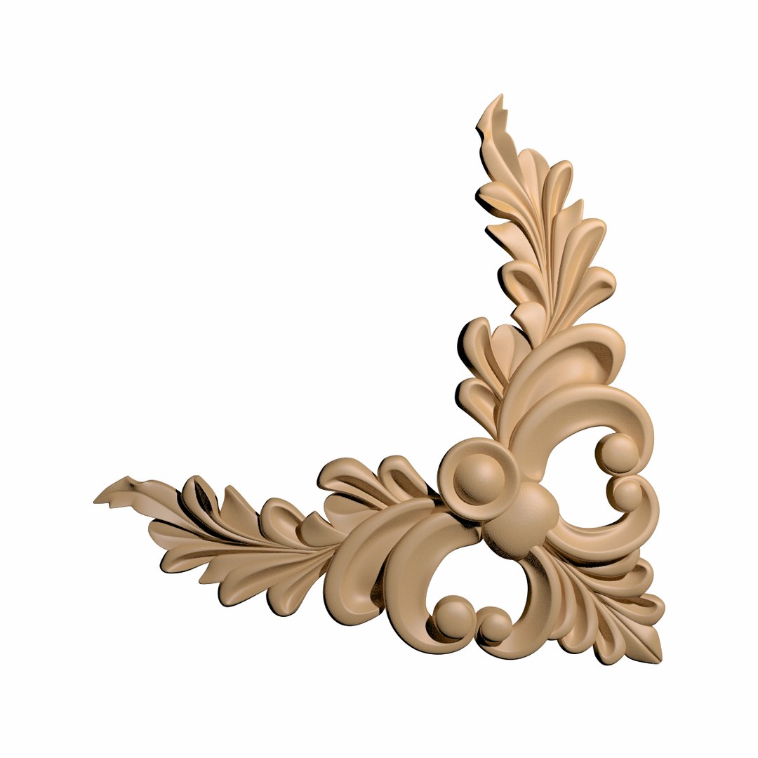 3d model ornamental corner cnc