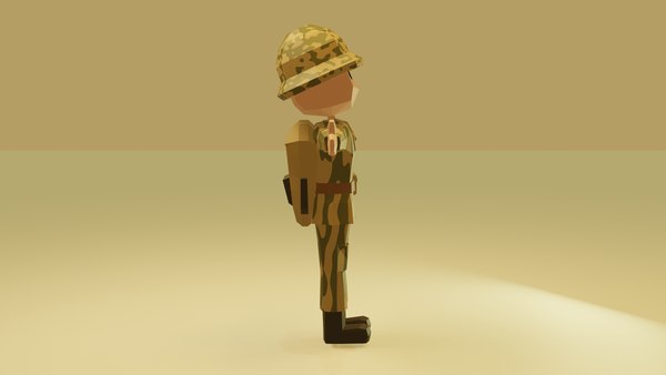 3D Low Poly Soldier model - TurboSquid 2026642