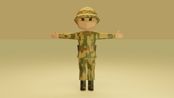 3D Low Poly Soldier model - TurboSquid 2026642