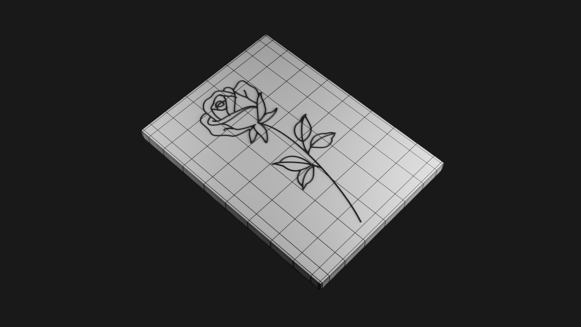 3D Rose Line Art with Frame - TurboSquid 2056609