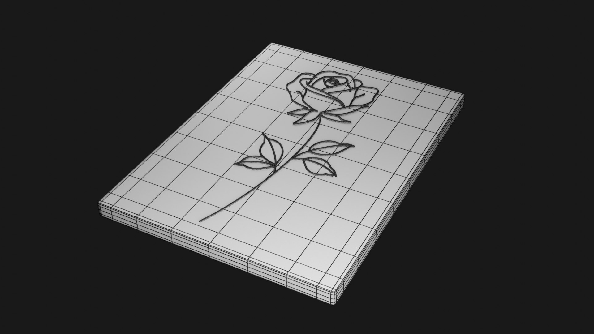 3D Rose Line Art with Frame - TurboSquid 2056609