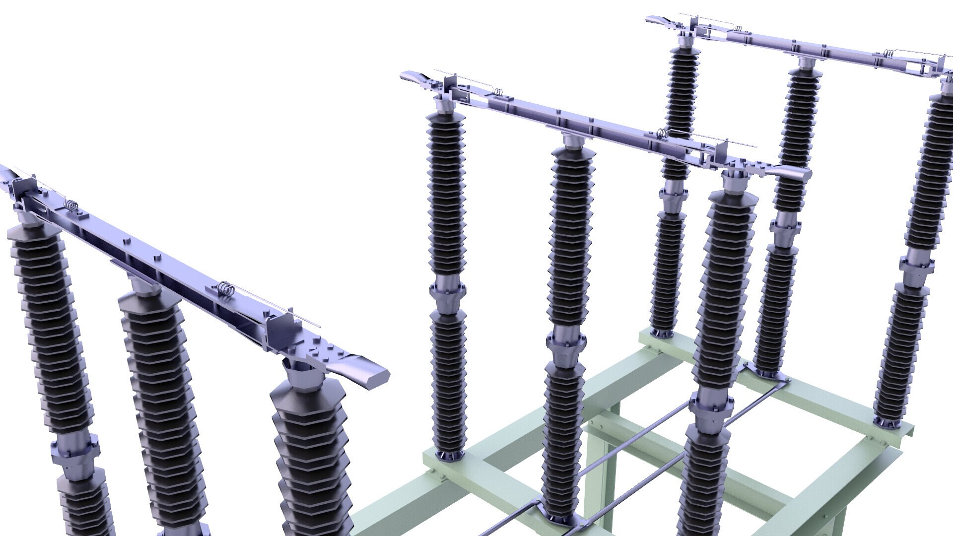 3D Substation Double Disconnect Low Polygon Simulators Mods 49 Model ...