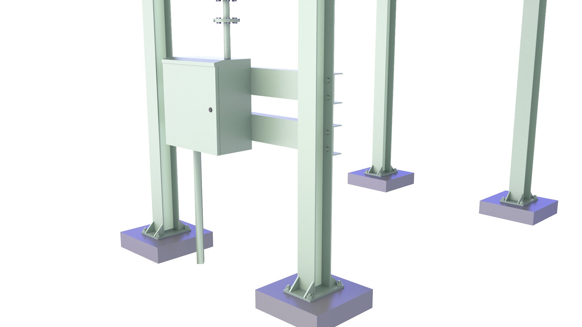 3D Substation Double Disconnect Low Polygon Simulators Mods 49 Model ...