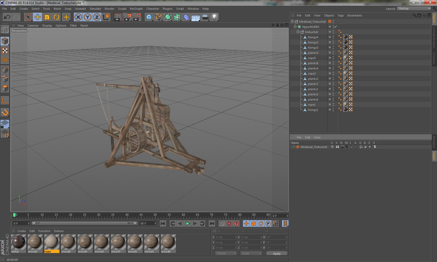 3d medieval trebuchet model
