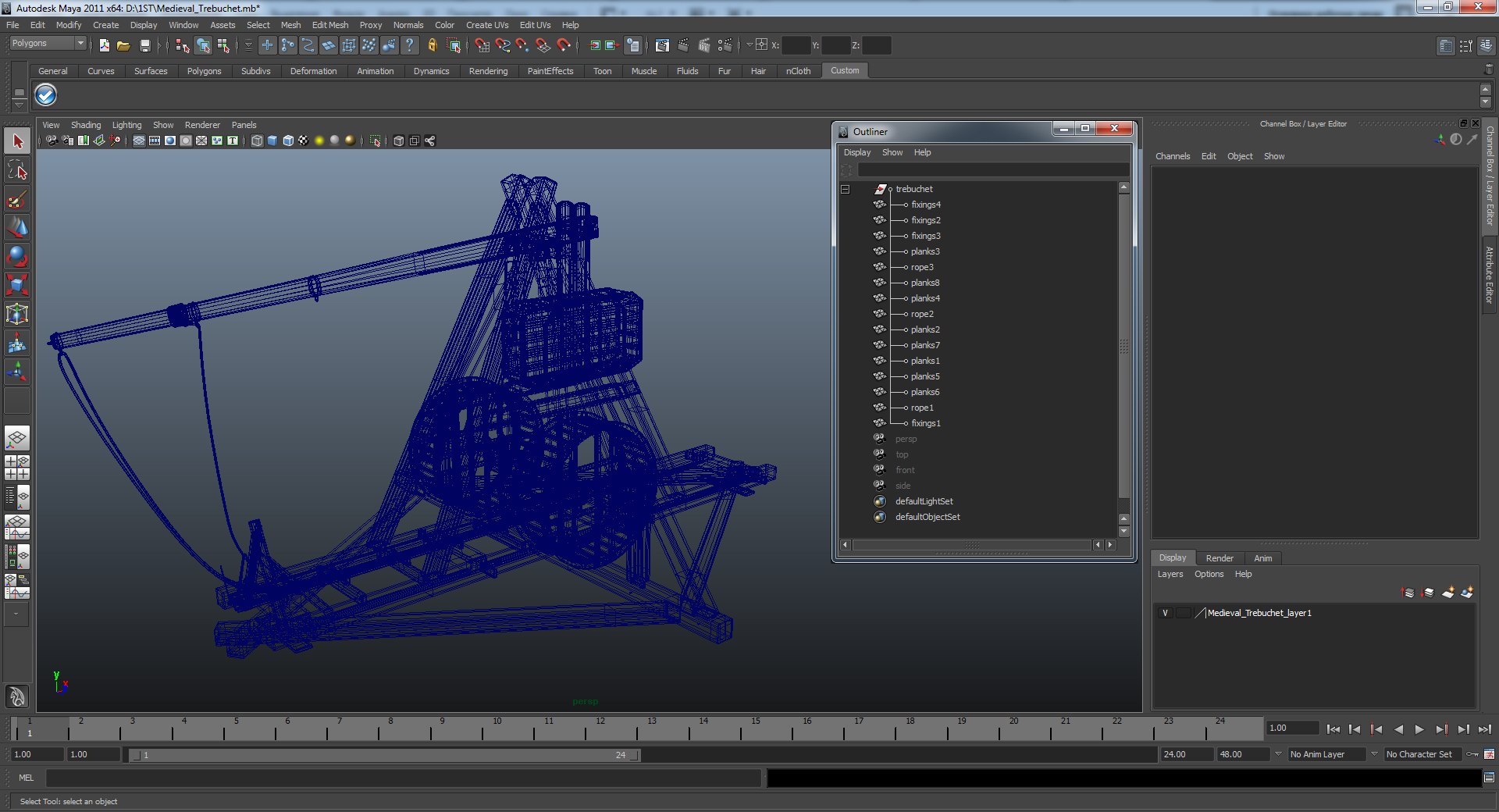 3d medieval trebuchet model