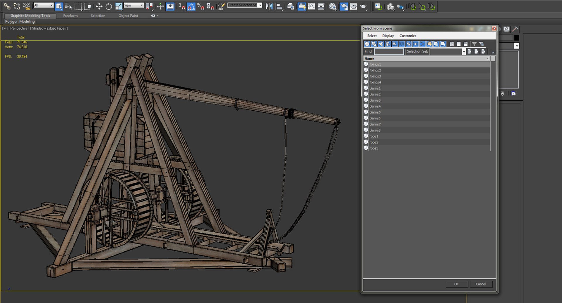 3d medieval trebuchet model