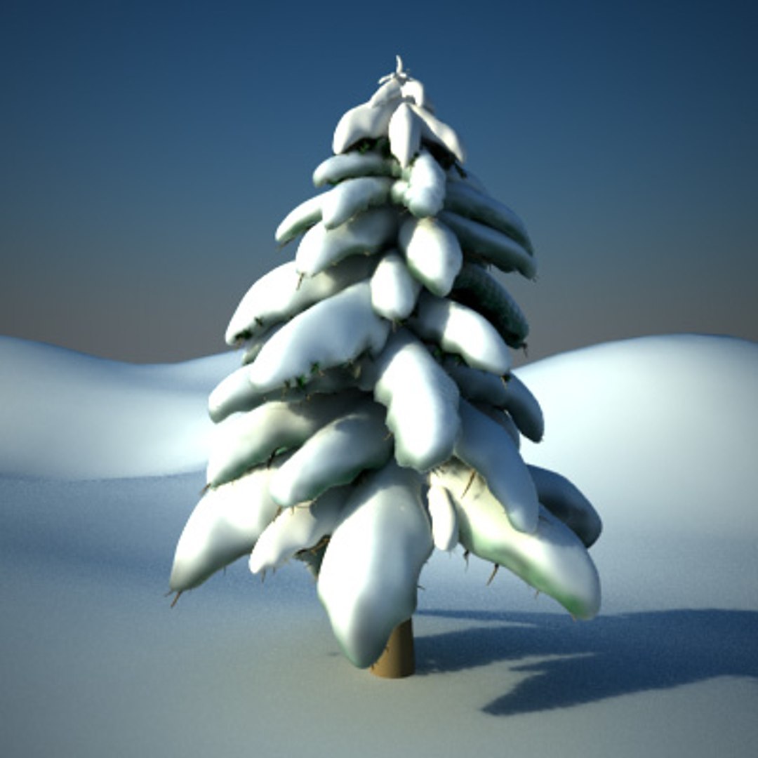 3d Snow Tree Model