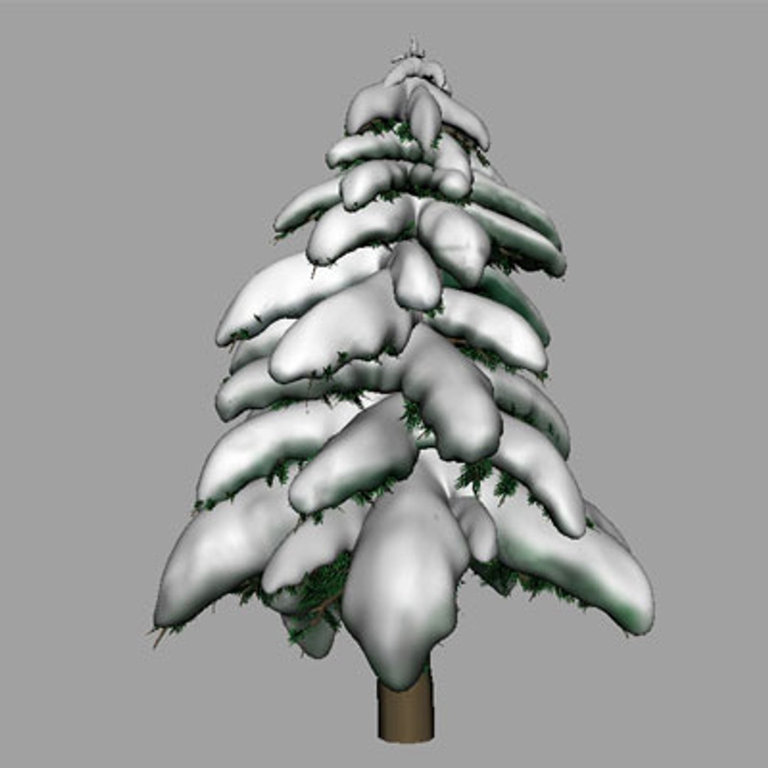 3d Snow Tree Model
