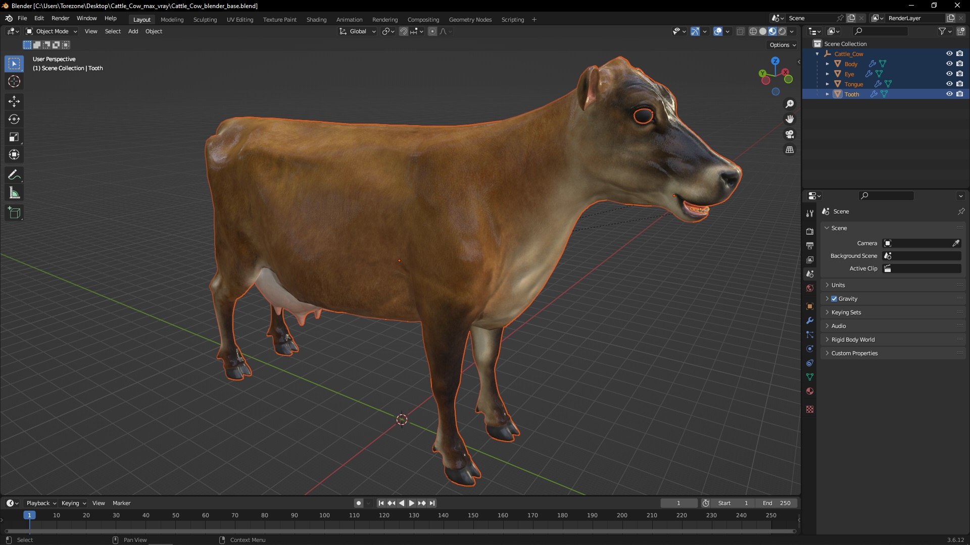 3D Cattle Cow - TurboSquid 2311815