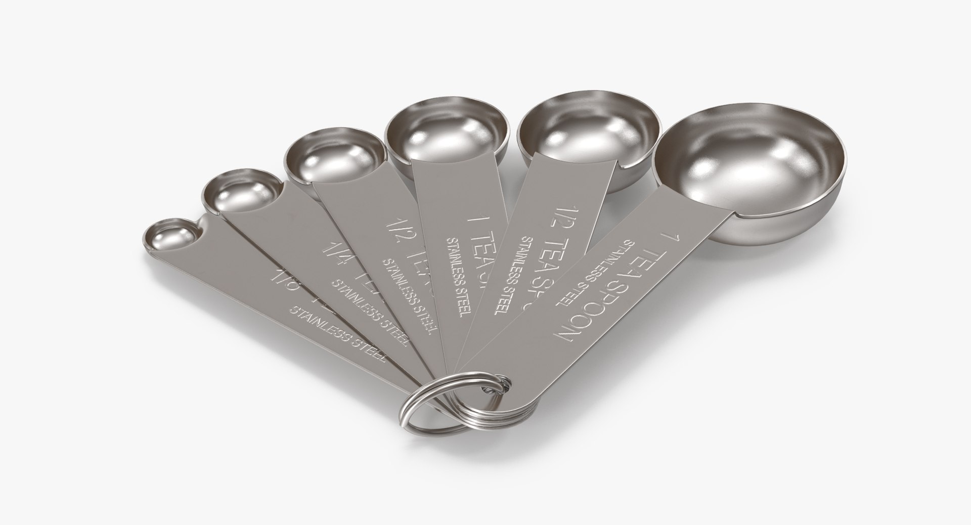Stainless Steel Measuring Spoons 3d Obj
