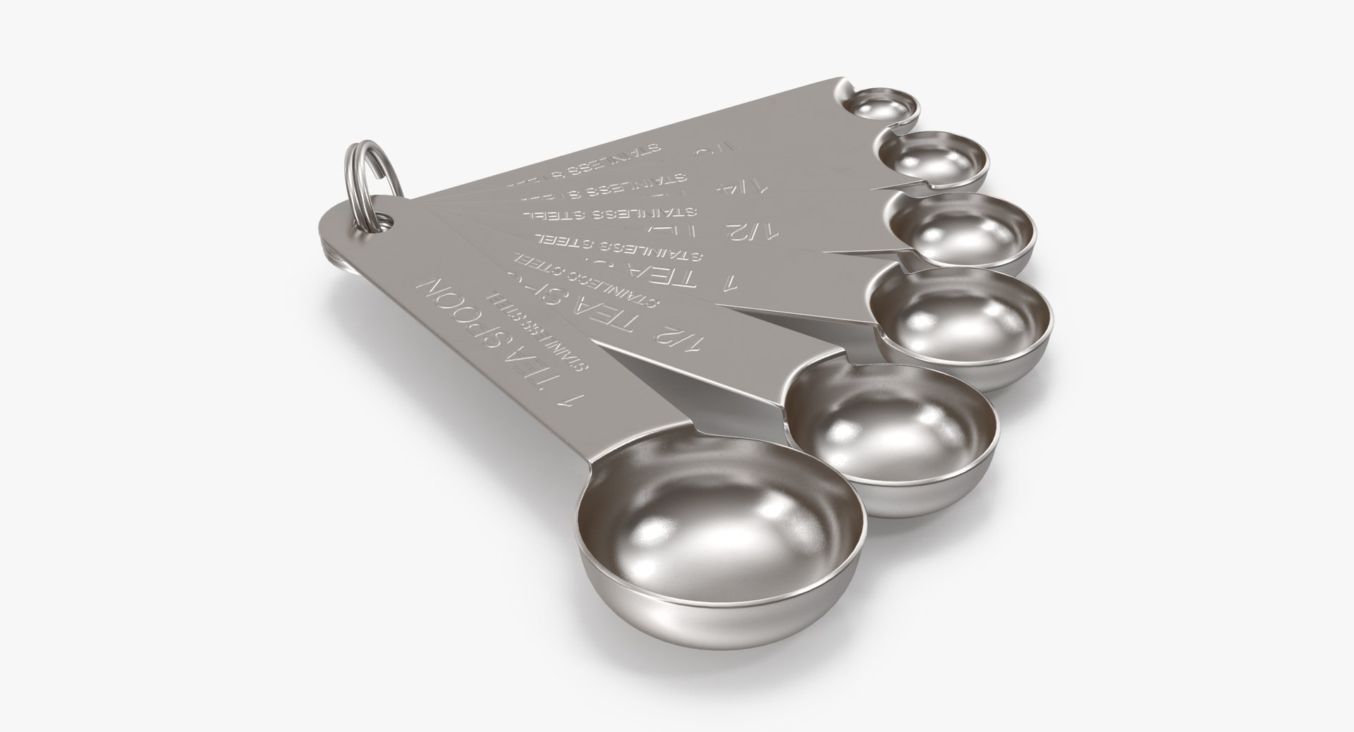 Stainless Steel Measuring Spoons 3d Obj