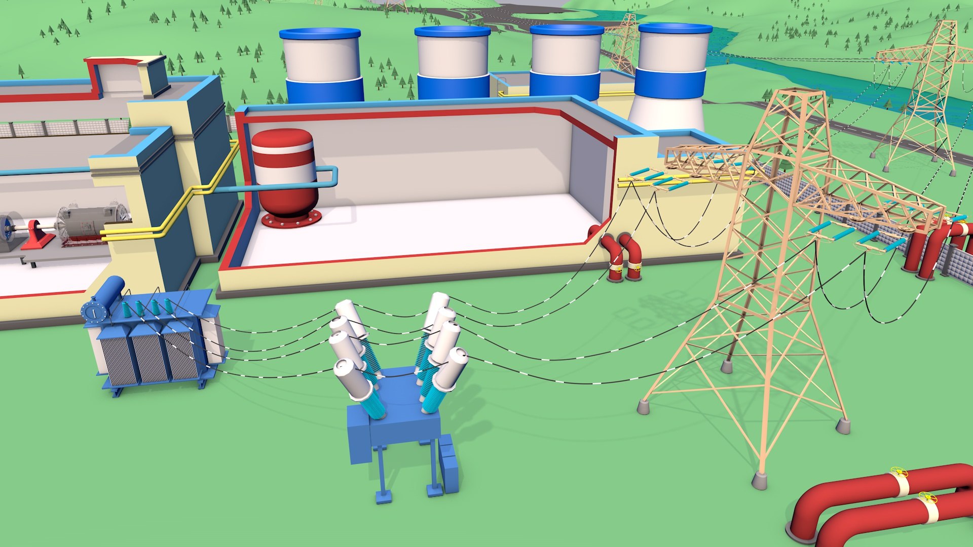 3D Thermal Power Plant Model - TurboSquid 1950616