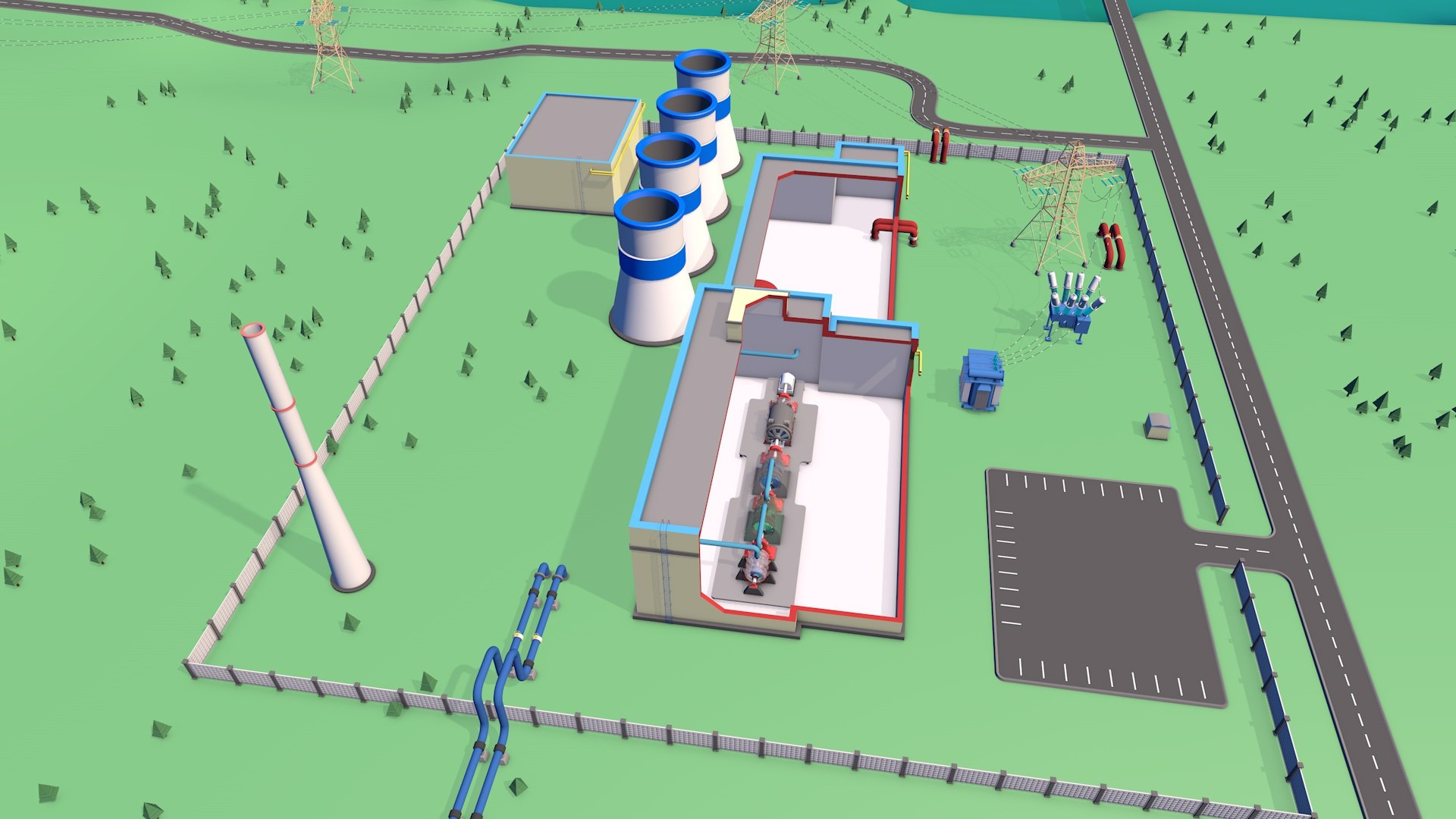 3D Thermal Power Plant Model - TurboSquid 1950616