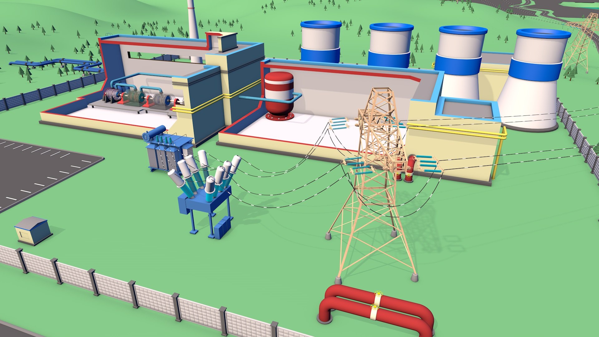 3D Thermal Power Plant Model - TurboSquid 1950616