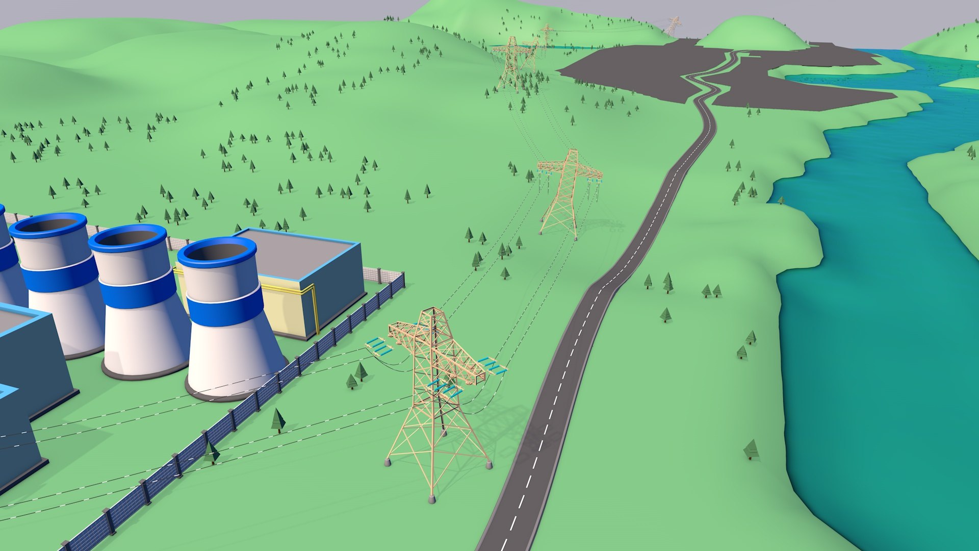 3D Thermal Power Plant Model - TurboSquid 1950616