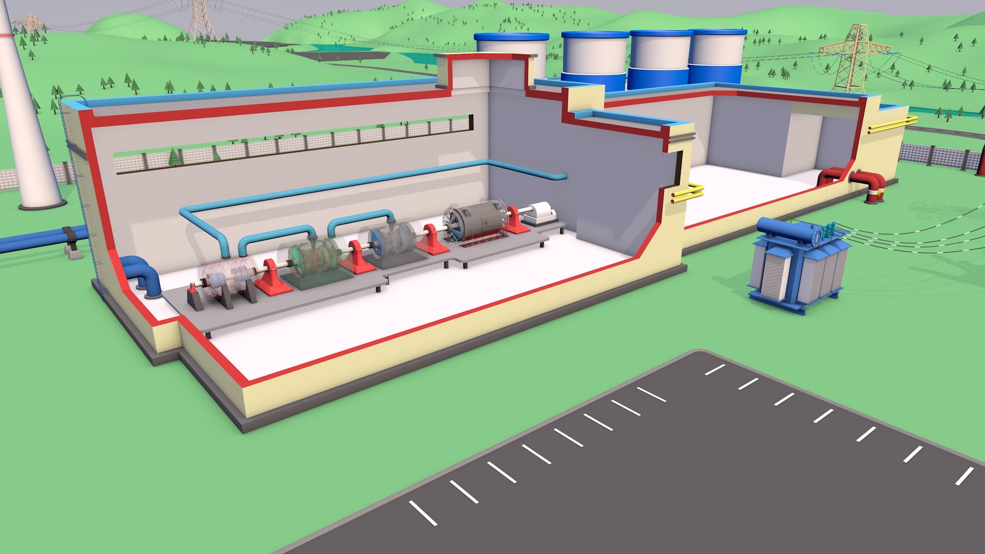 3D Thermal Power Plant Model - TurboSquid 1950616