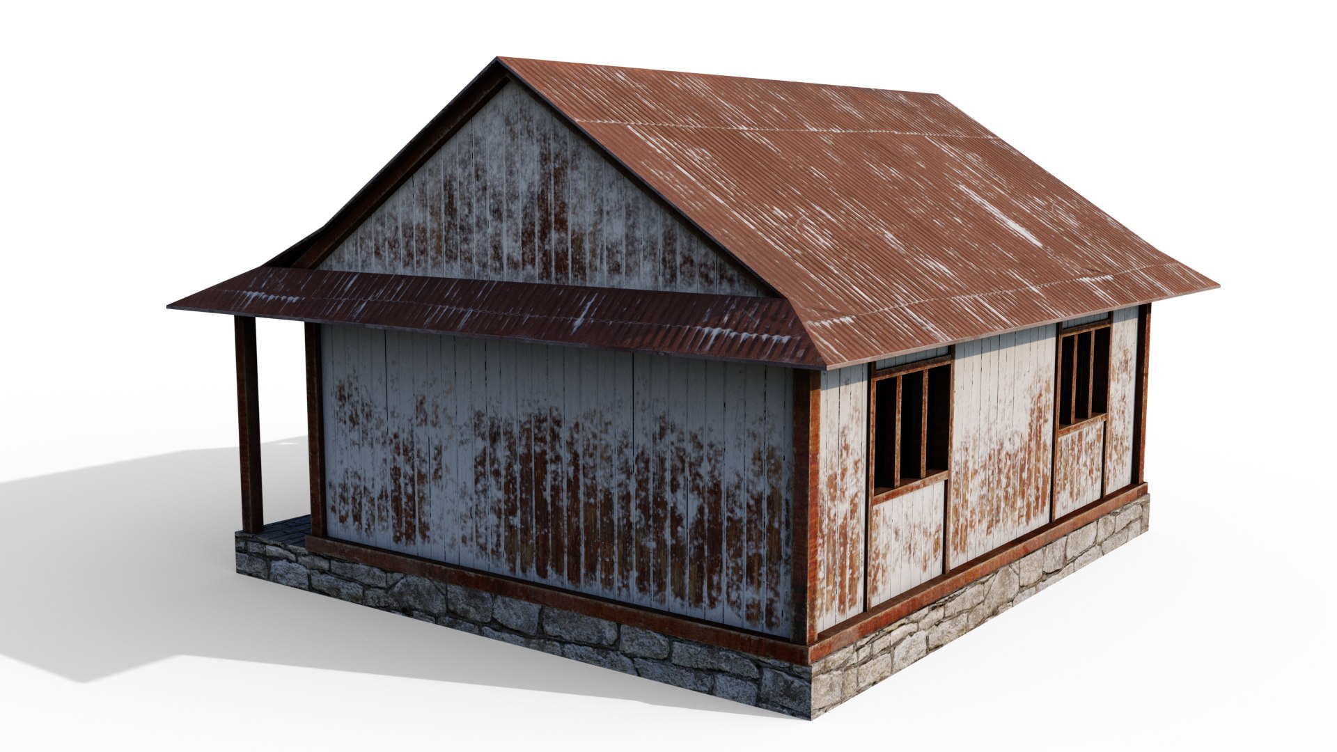 3D Painted Wooden Hut Model - TurboSquid 1845971