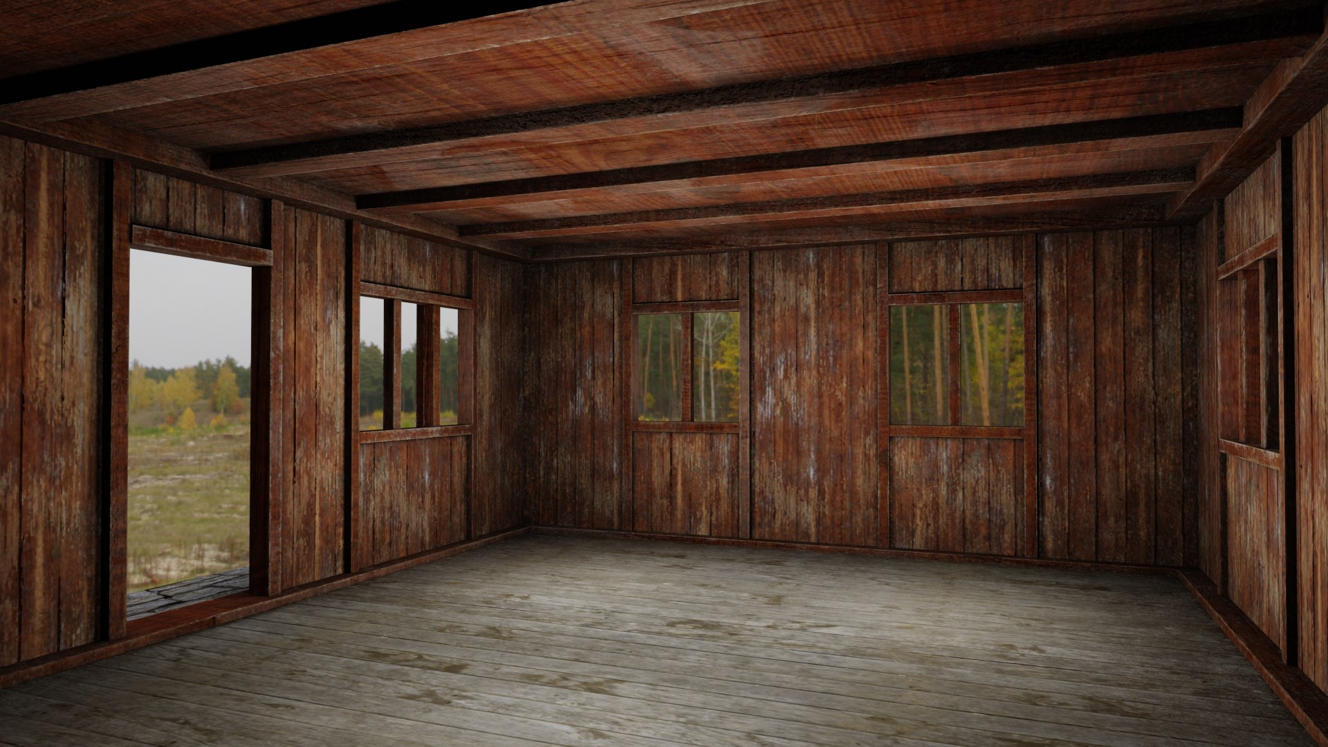 3D Painted Wooden Hut Model - TurboSquid 1845971