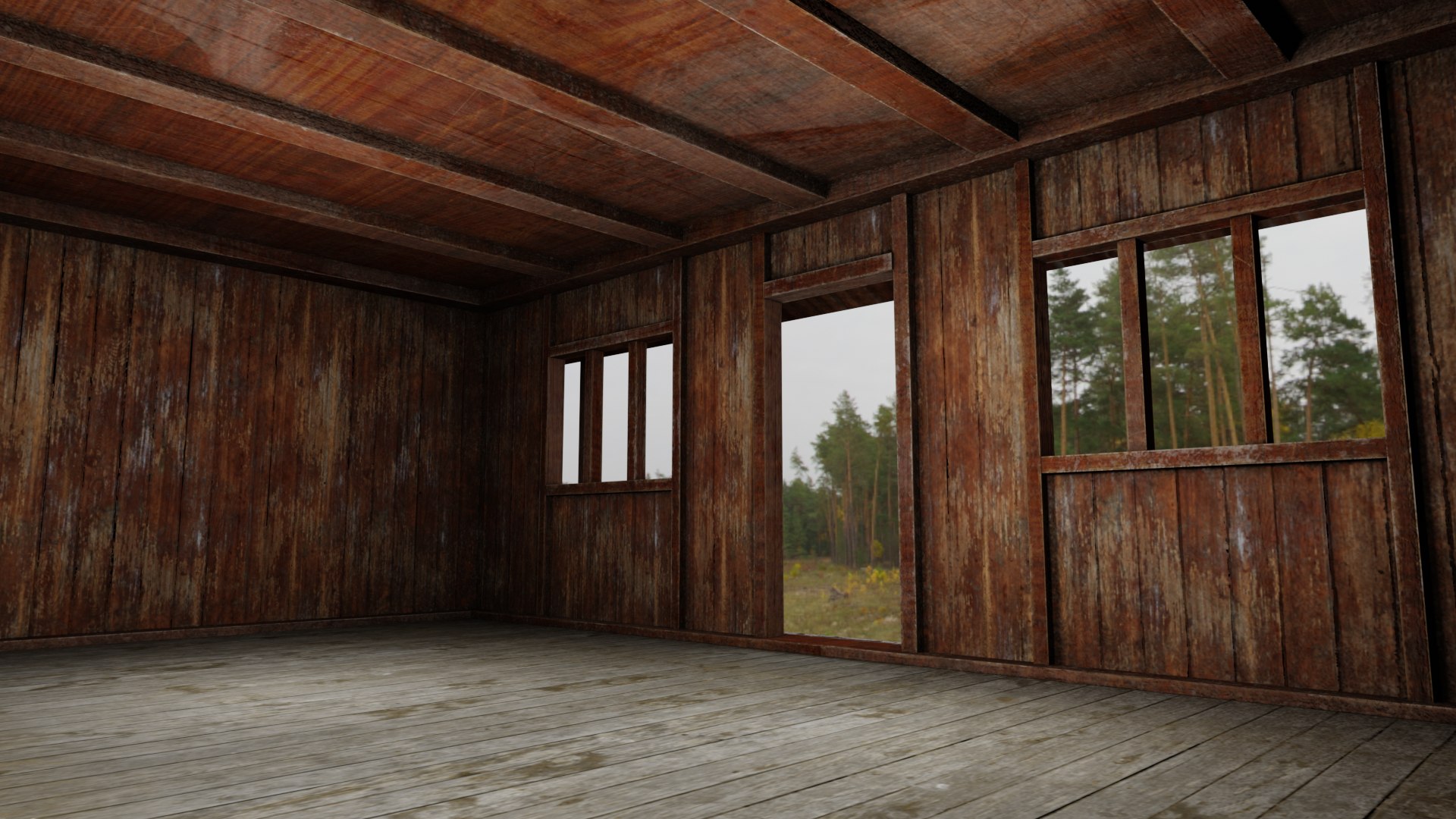 3D Painted Wooden Hut Model - TurboSquid 1845971