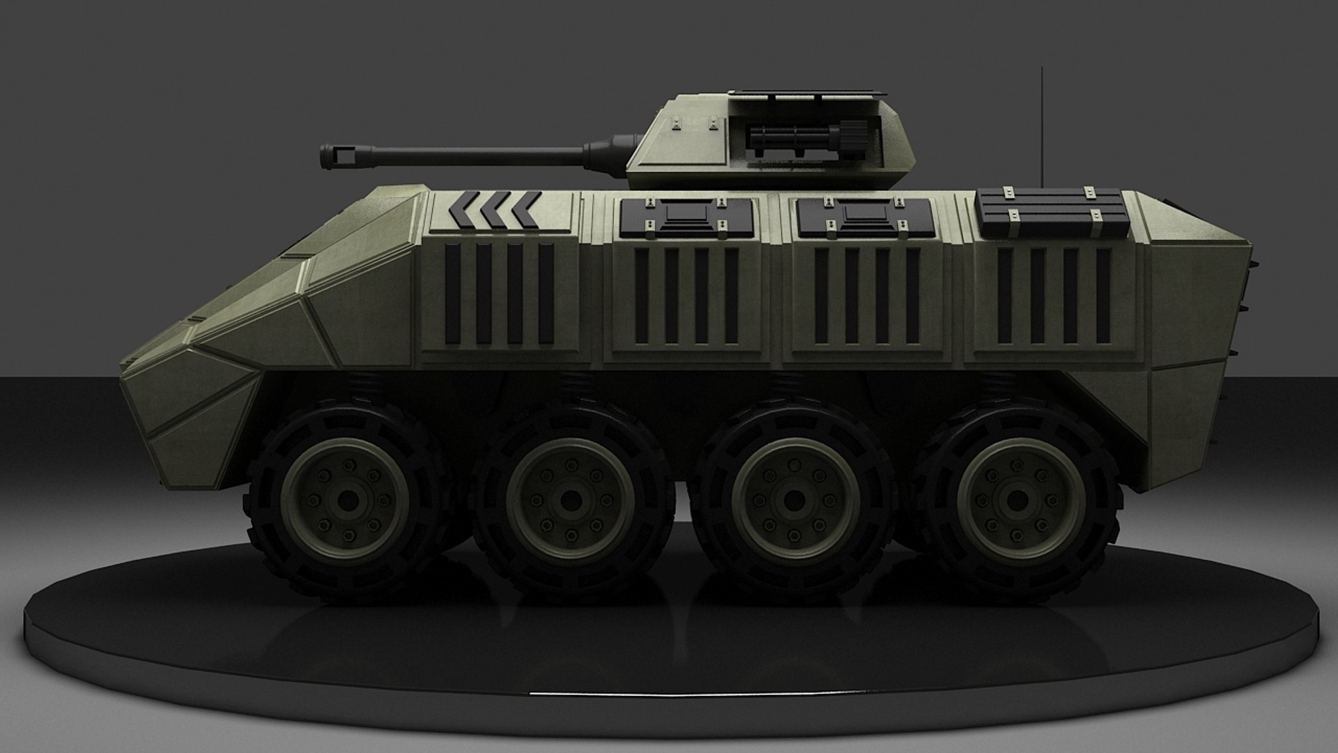 3d military 8 wheels vehicle