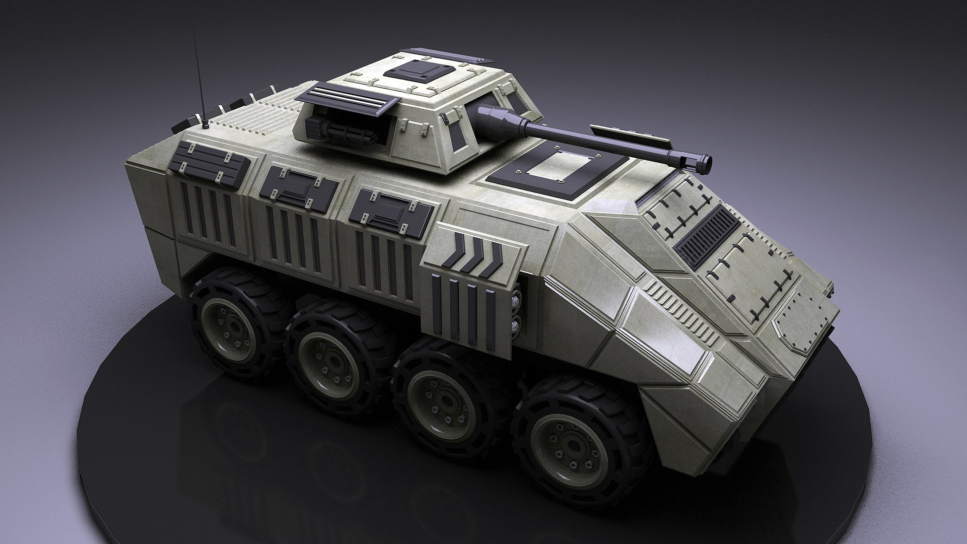 3d military 8 wheels vehicle