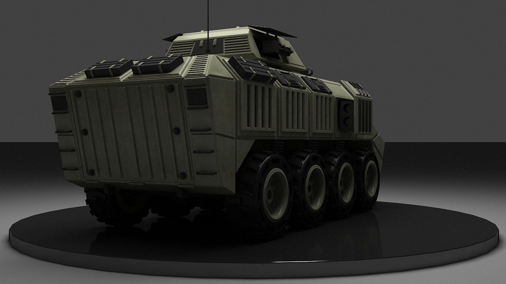 3d military 8 wheels vehicle