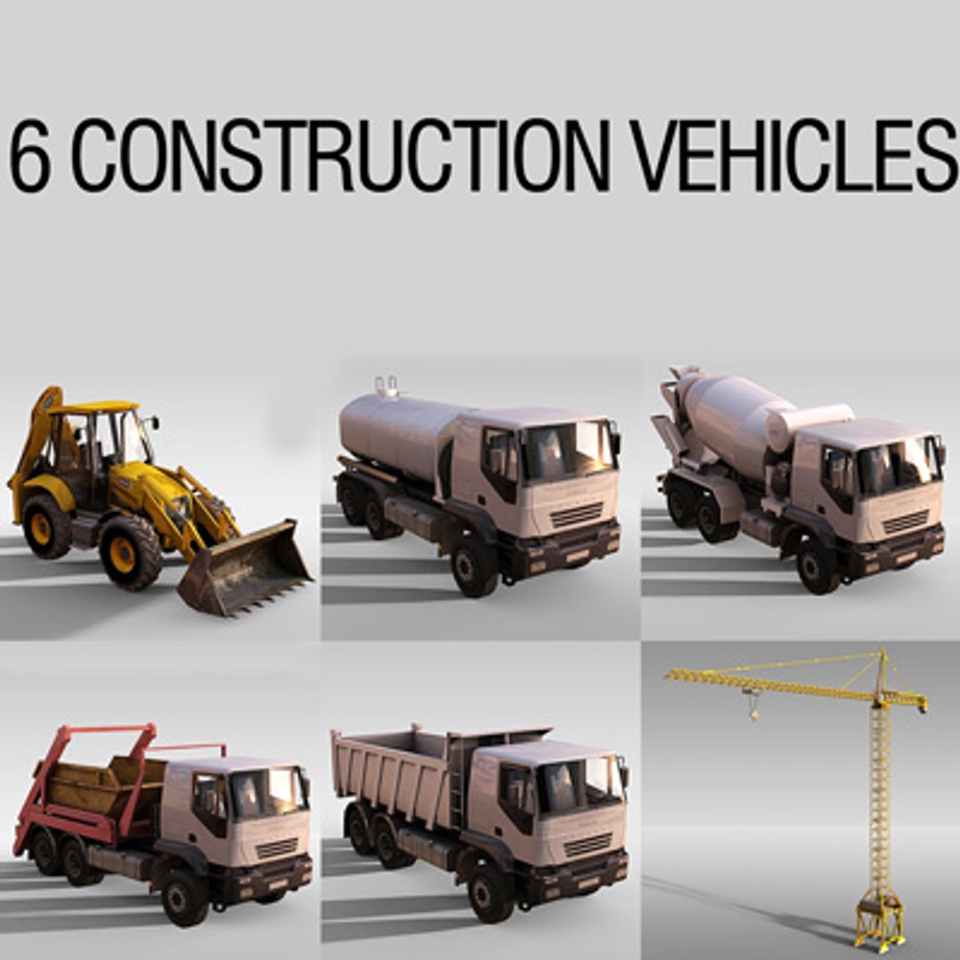 3d 6 Construction Vehicles