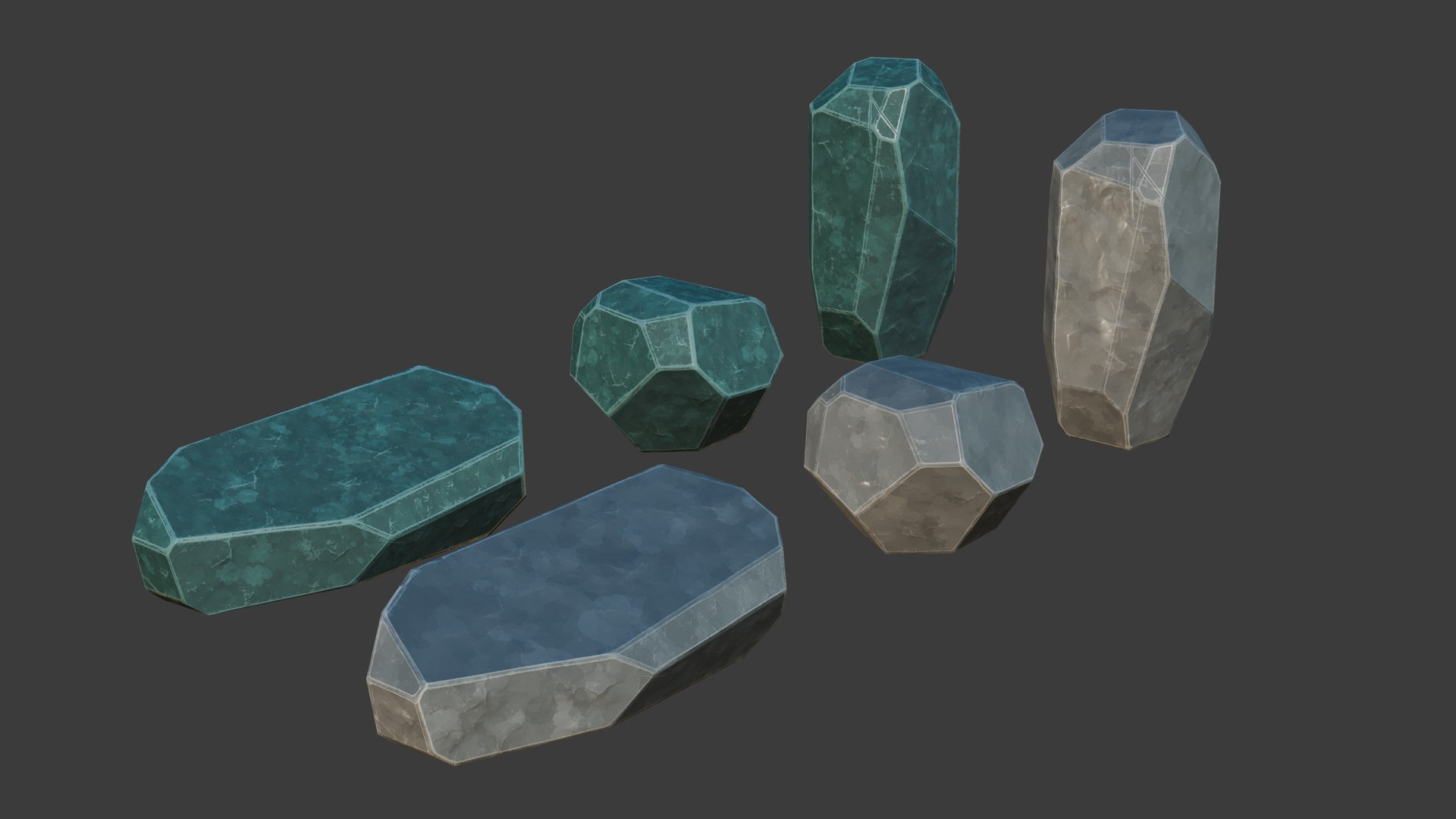 3D Model Low Poly Stylized Rocks - TurboSquid 2201220