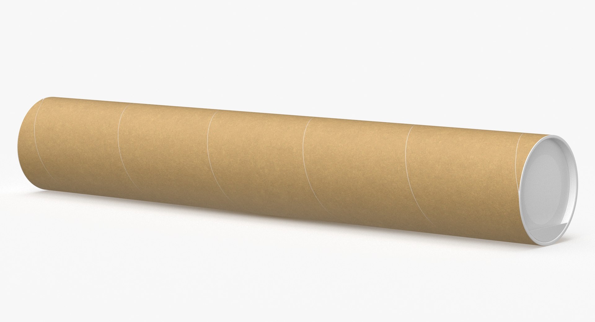 3D Cardboard Kraft Poster Psd Tube Basic Poses Blank And Generic ...