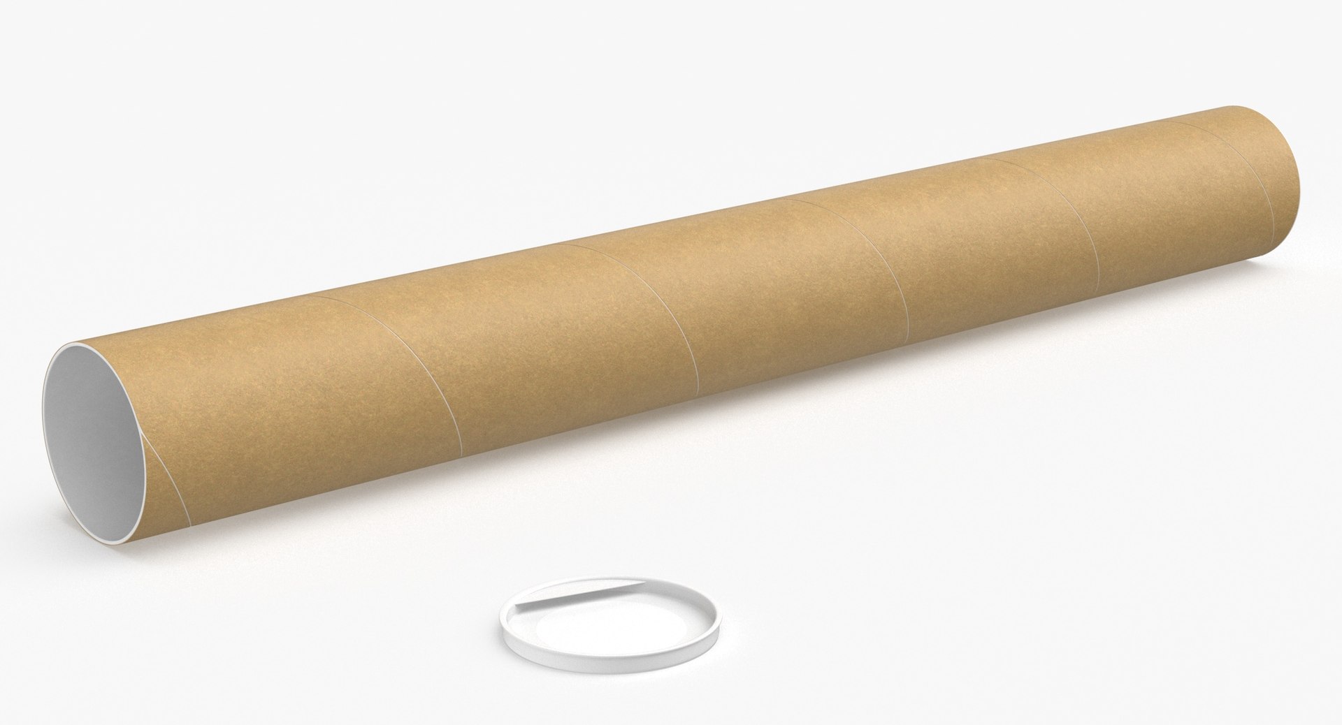 3D Cardboard Kraft Poster Psd Tube Basic Poses Blank And Generic ...