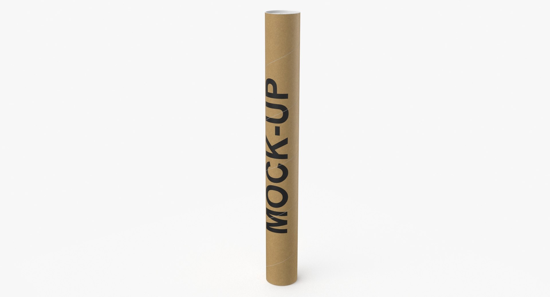 3D Cardboard Kraft Poster Psd Tube Basic Poses Blank And Generic ...