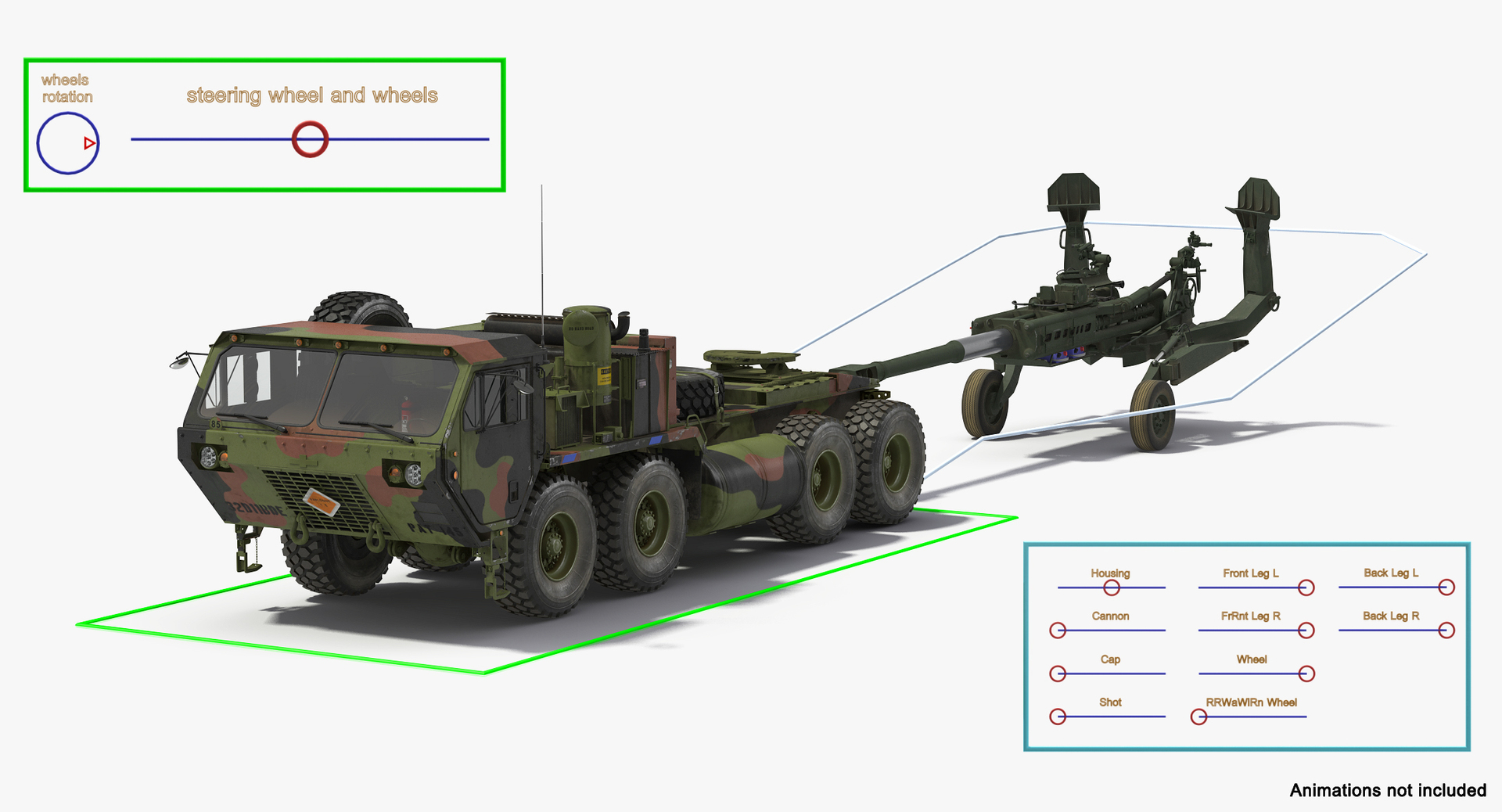 Truck oshkosh hemtt towing 3D - TurboSquid 1330606