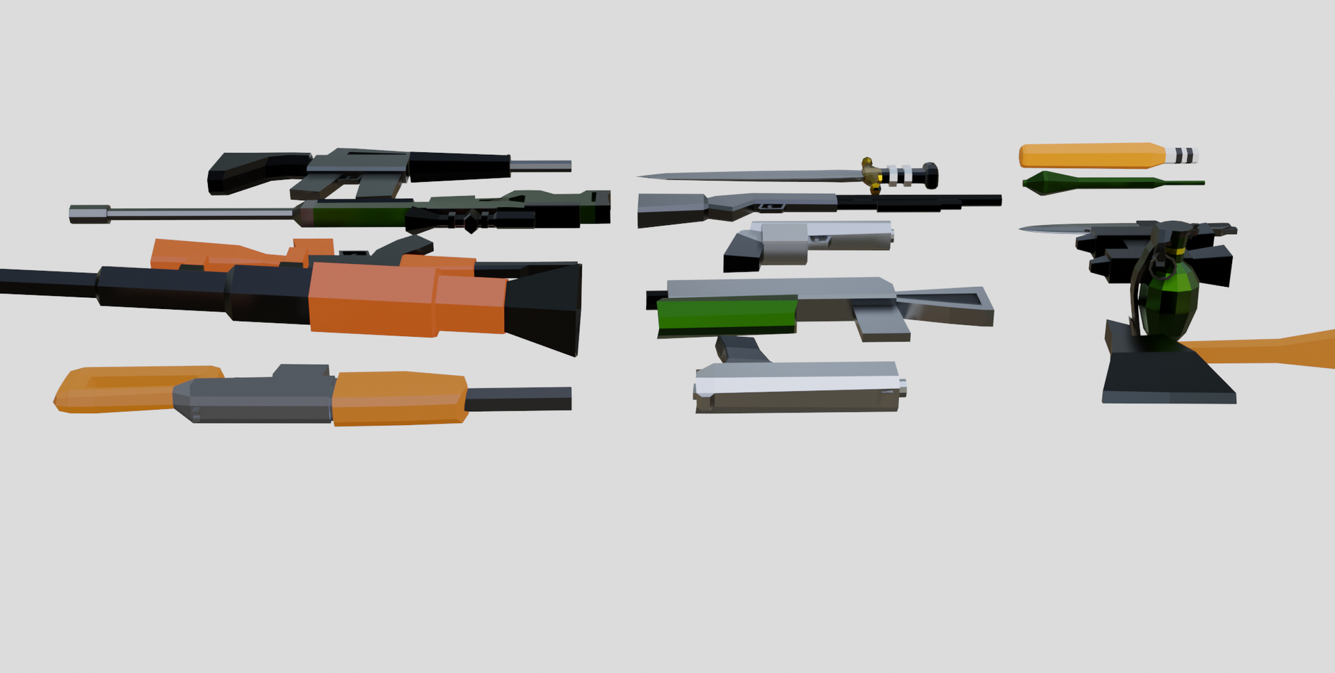 3D Model Low Poly Weapons Full Pack - TurboSquid 2156809