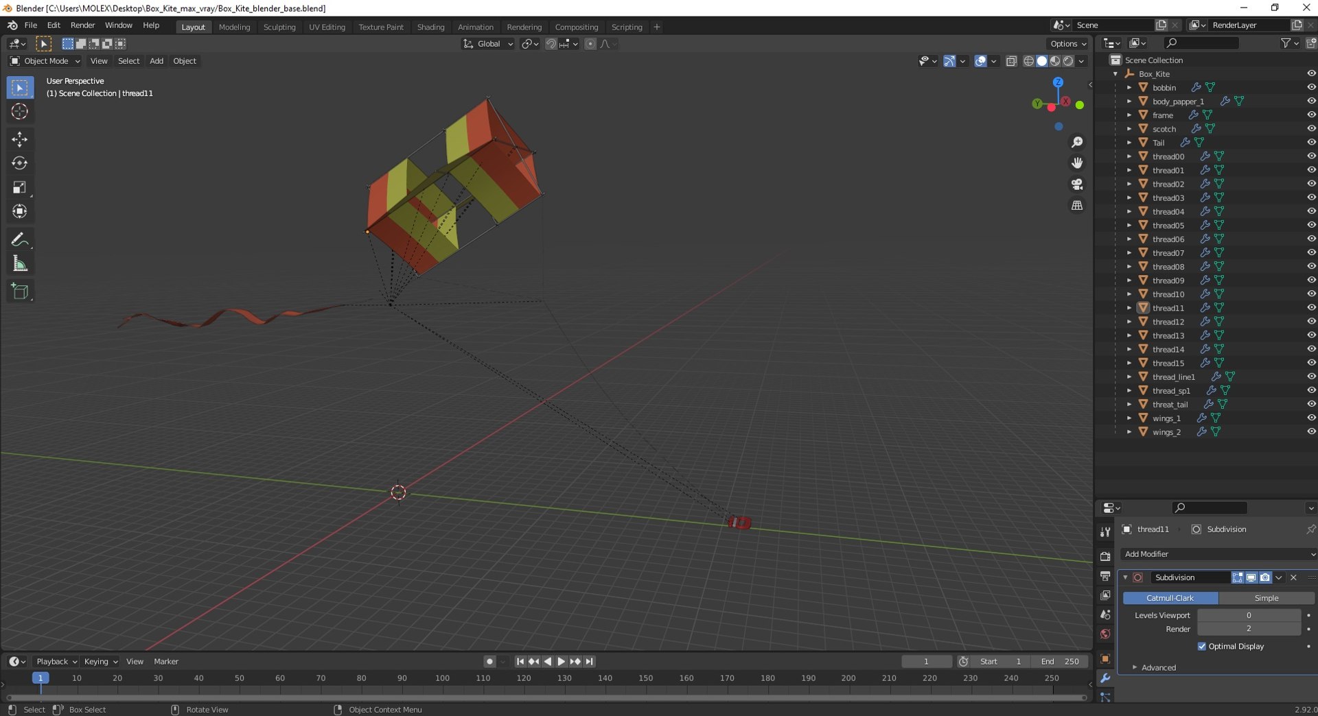 3D Box Kite - TurboSquid 2214670