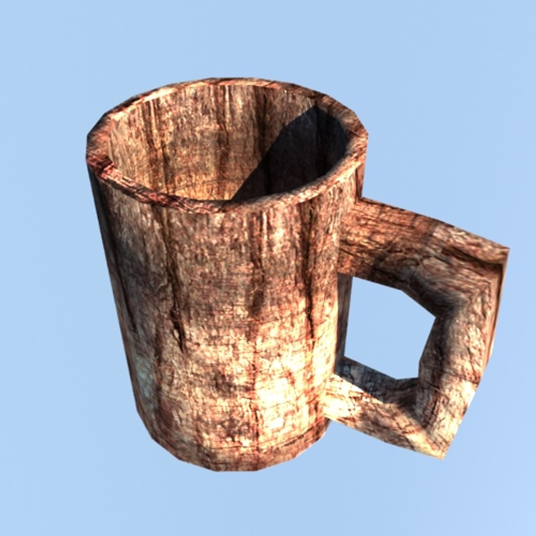3d obj wood cup